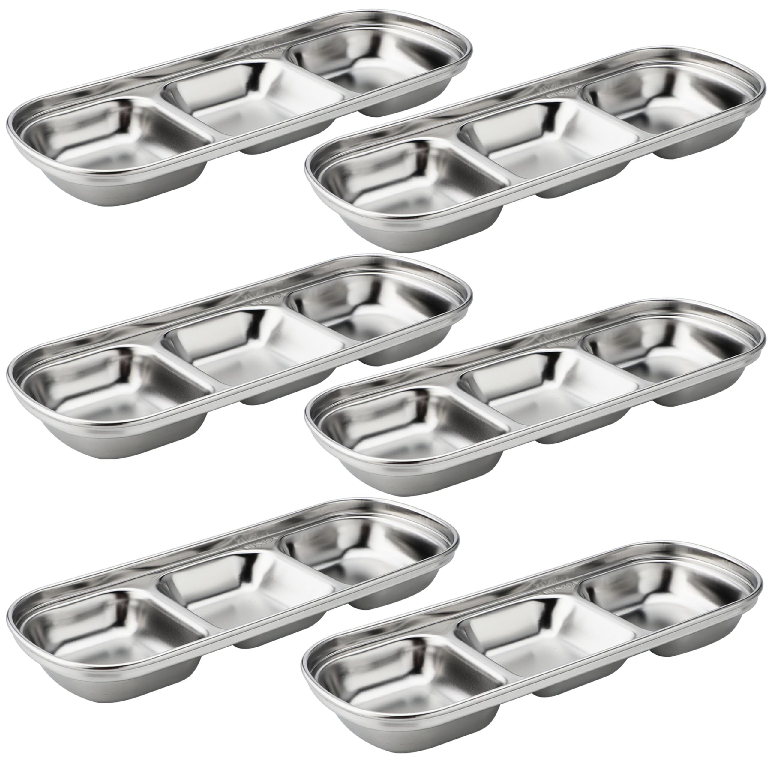 Amazon.com | CHWAIKA 6pcs Stainless Steel Soy Sauce Dish Dipping Bowls ...