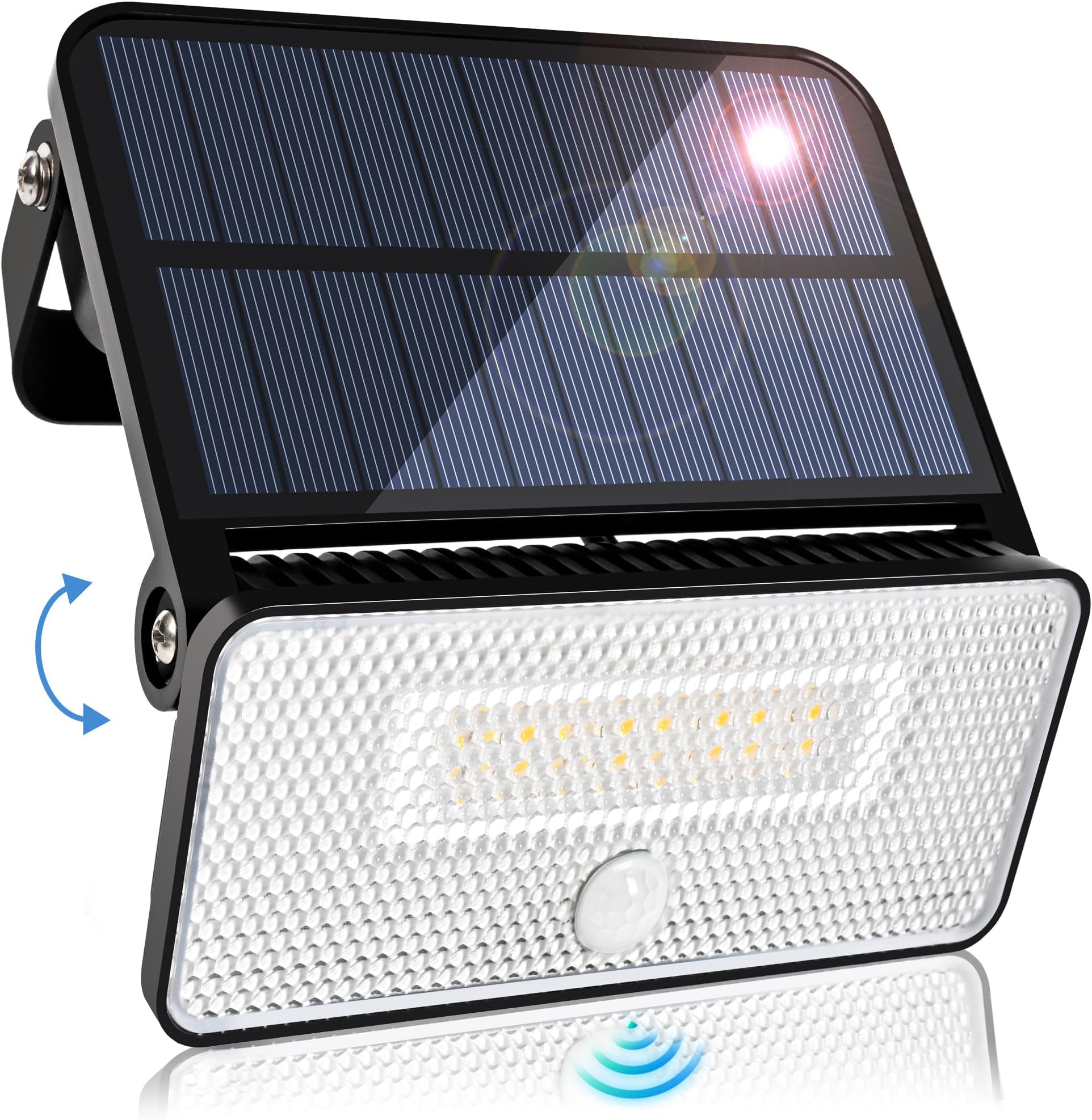 AUDERWIN Solar Flood Light Outdoor 3000Lm, Lightweight Motion Sensor ...