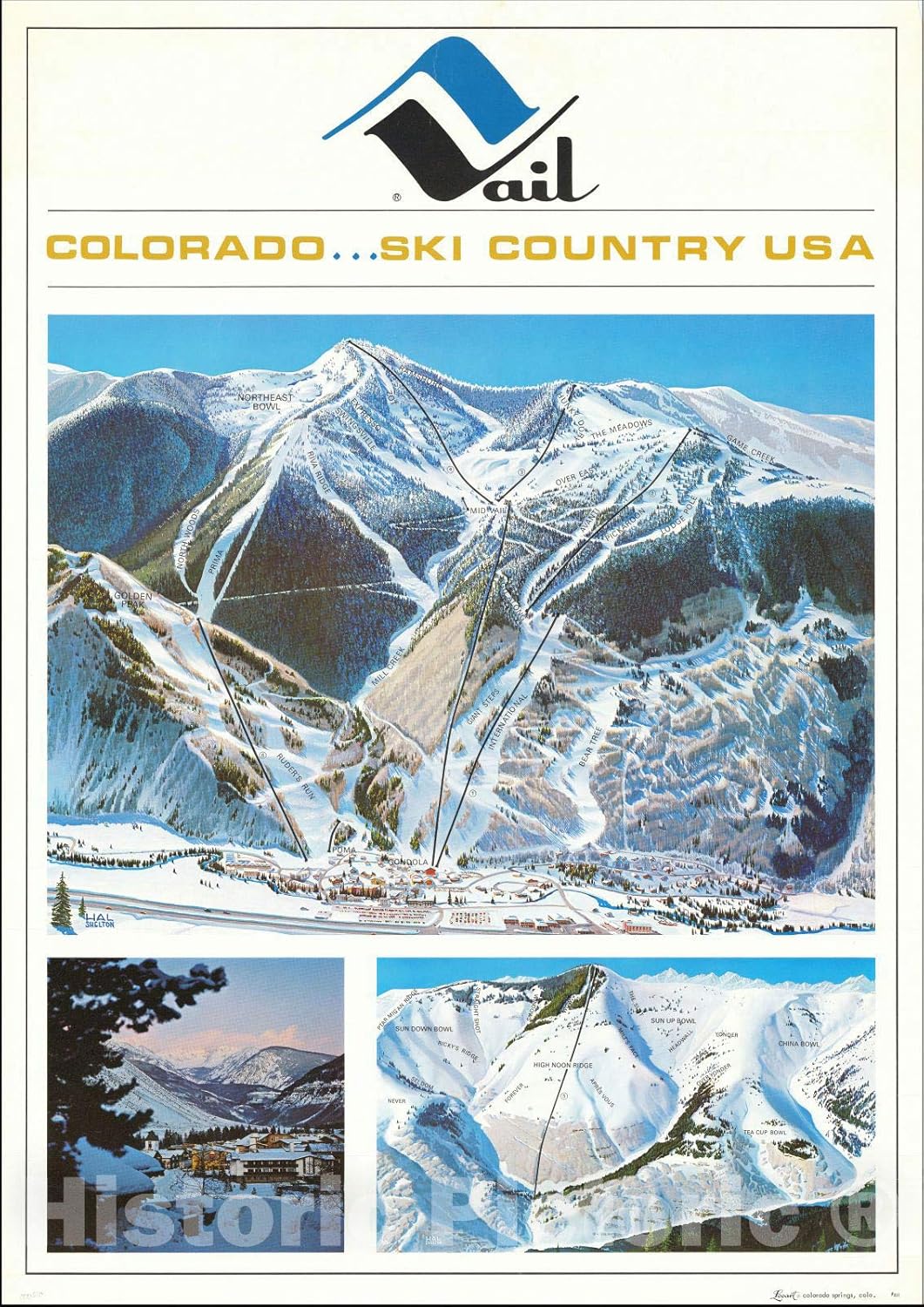 Amazon.com: Historic Map : Vail Colorado, Ski Country USA, c1965, Hal ...