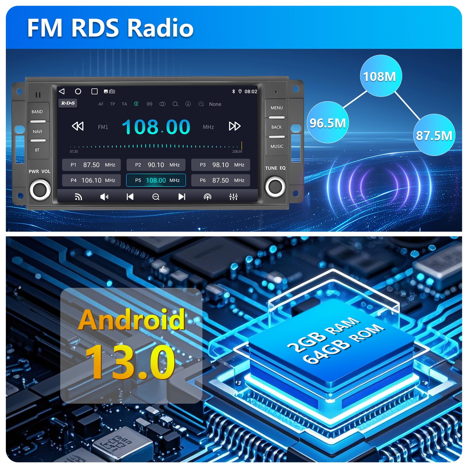 Snapklik.com : 2G+64G Android 13 Car Radio Stereo For Jeep Wrangler ...