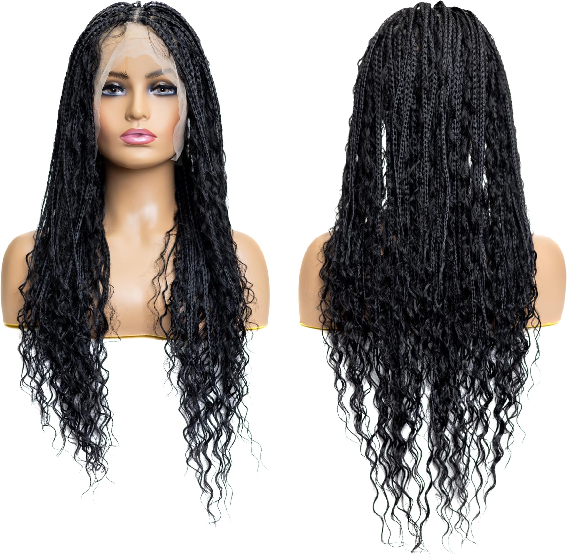 Amazon.com : Full Lace Braid Wigs Boho island twist Knotless Senegalese ...
