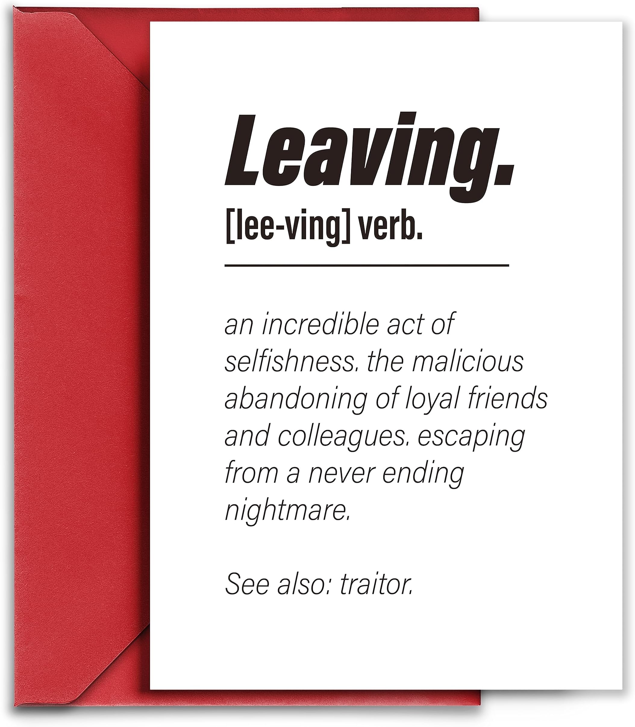 Amazon.com : Bablira Funny Coworker Leaving Card, Cute New Job Card for ...