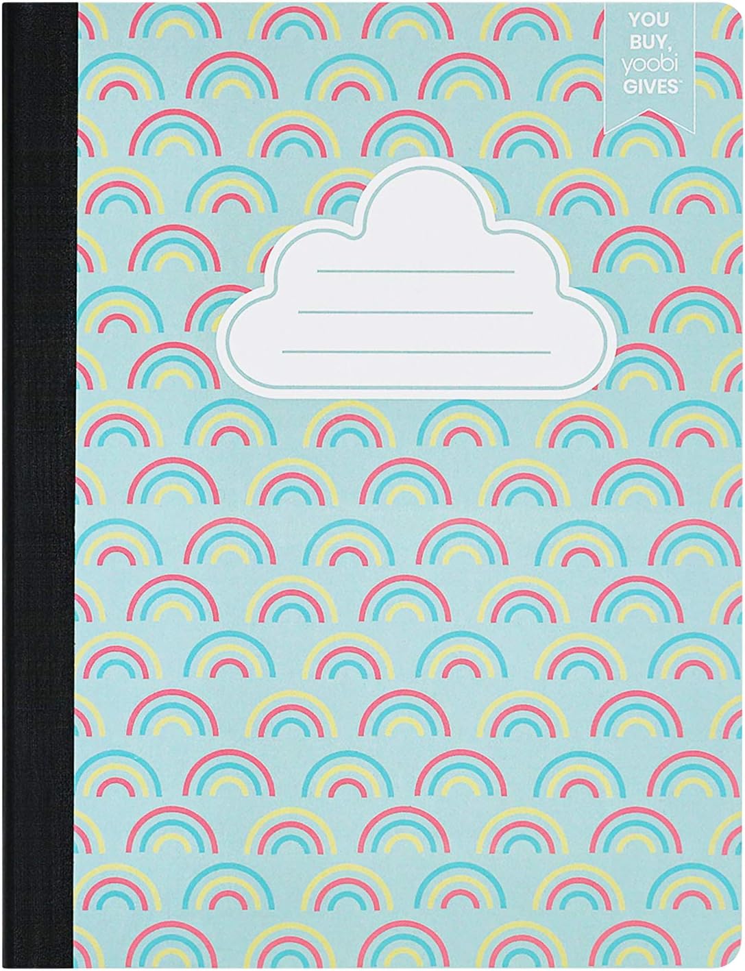 Amazon.com : Yoobi | Rainbow Composition Book | 100 College Ruled ...