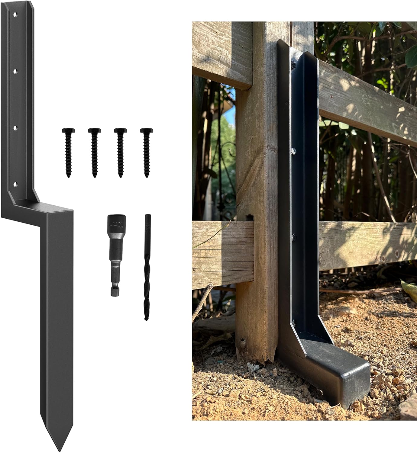 Amazon.com : IRONBARBIE Fence Post Repair Kit - Fix Broken/Leaning 4x4 ...