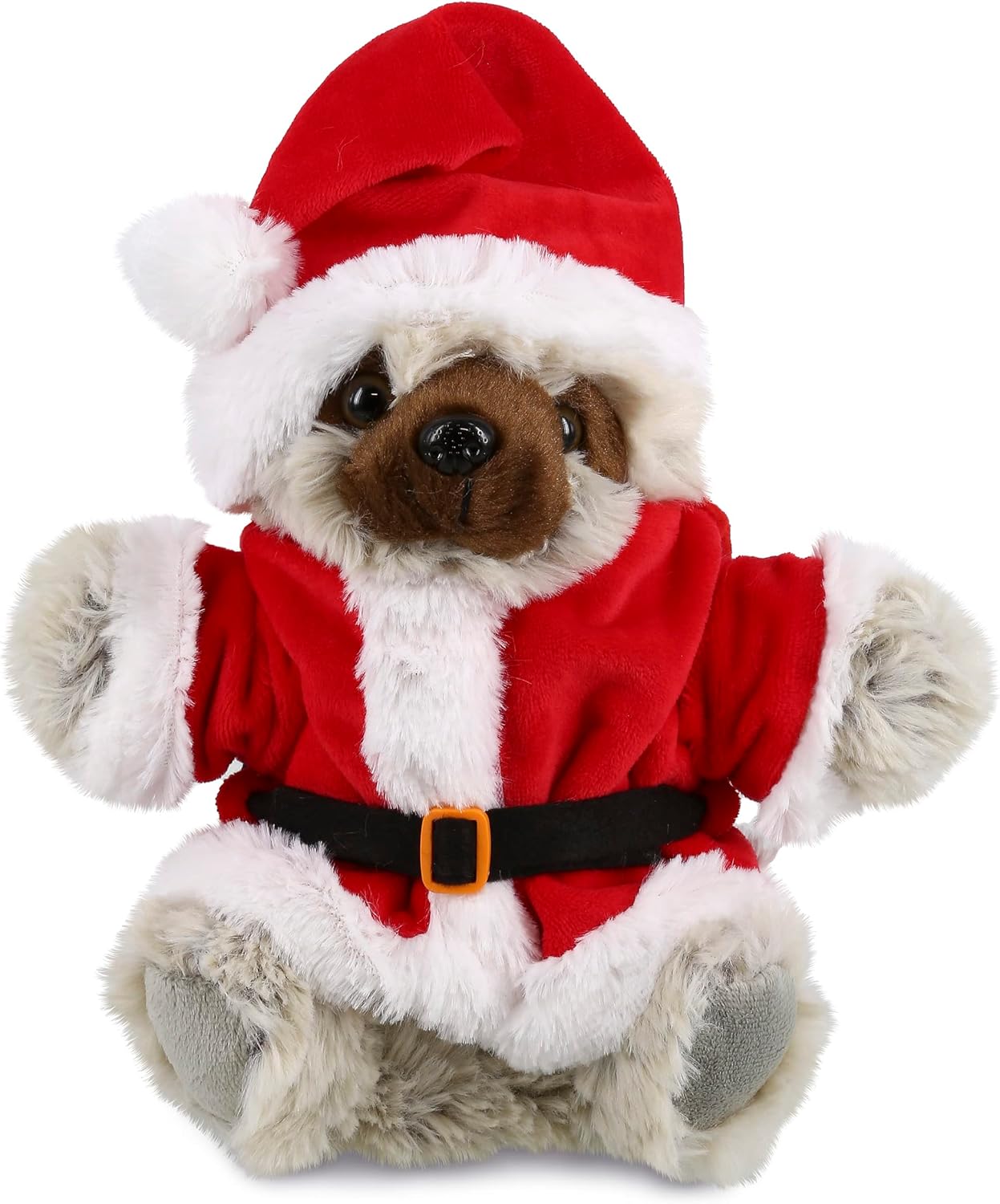 Amazon.com: DolliBu Santa Sloth Stuffed Animal Plush Hand Puppet ...