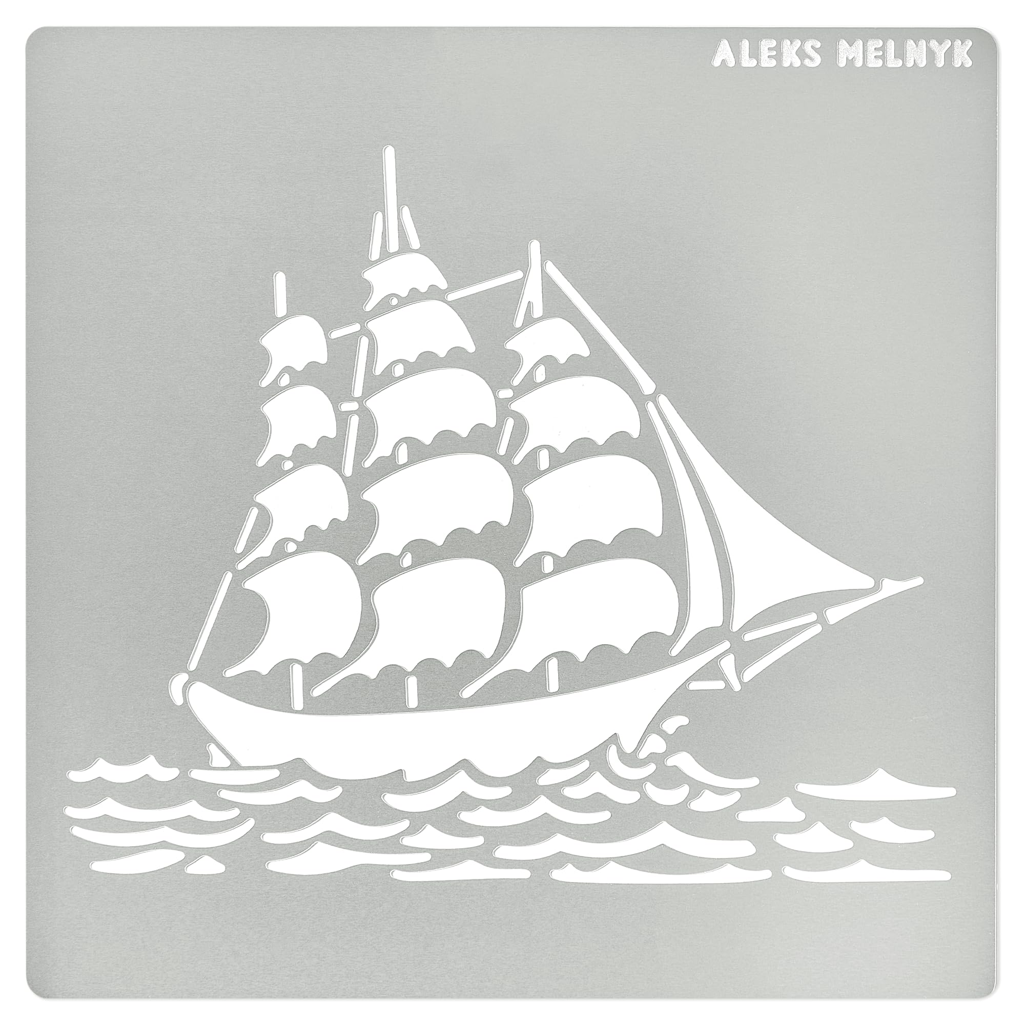 Amazon.com : Aleks Melnyk No.475 Metal Stencil, Sailing Ship, Pirate ...