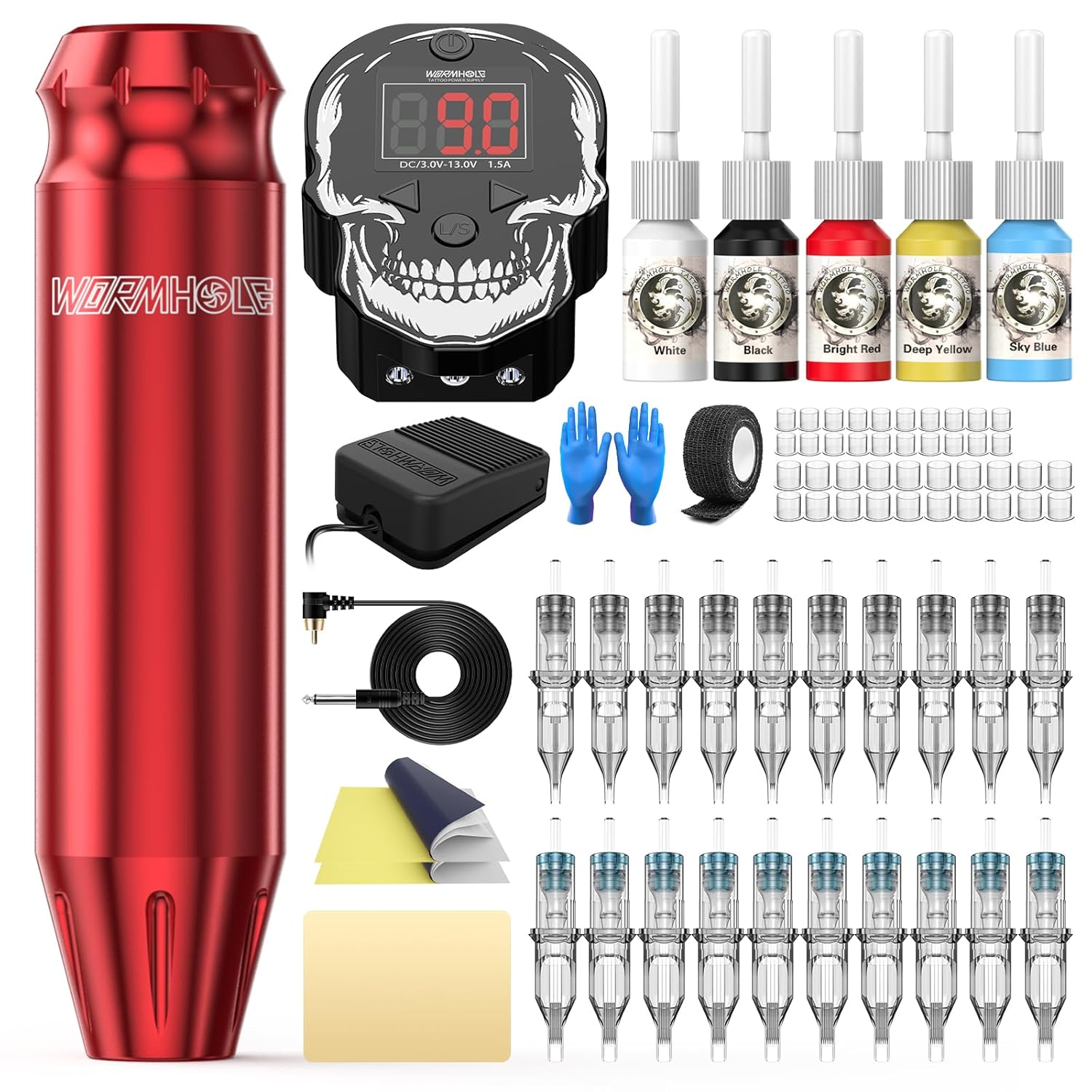 Amazon.com : Tattoo Gun Kit Wormhole Tattoo Kit Complete Tattoo Machine ...