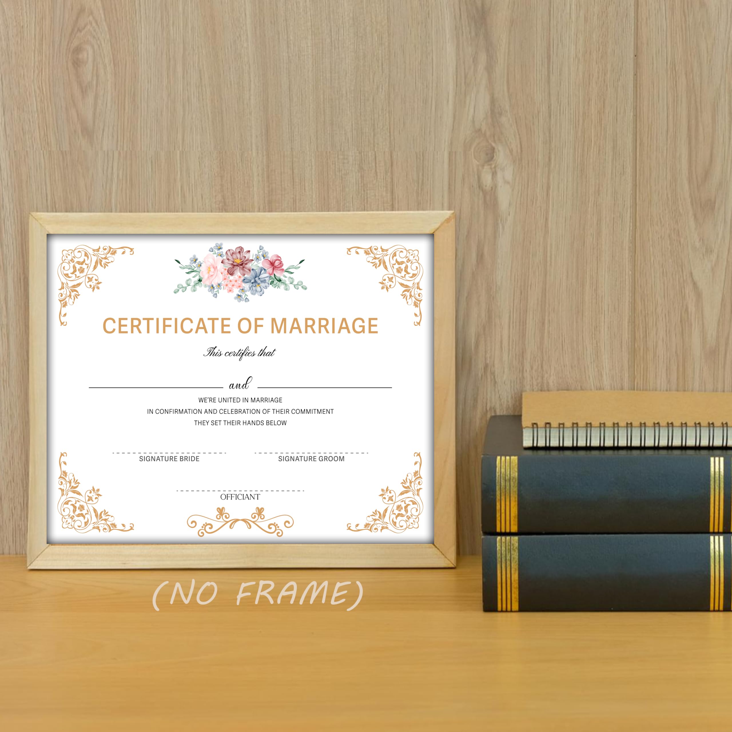 Wedding Certificate Floral Set - 25 Elegant Marriage Certificates For ...