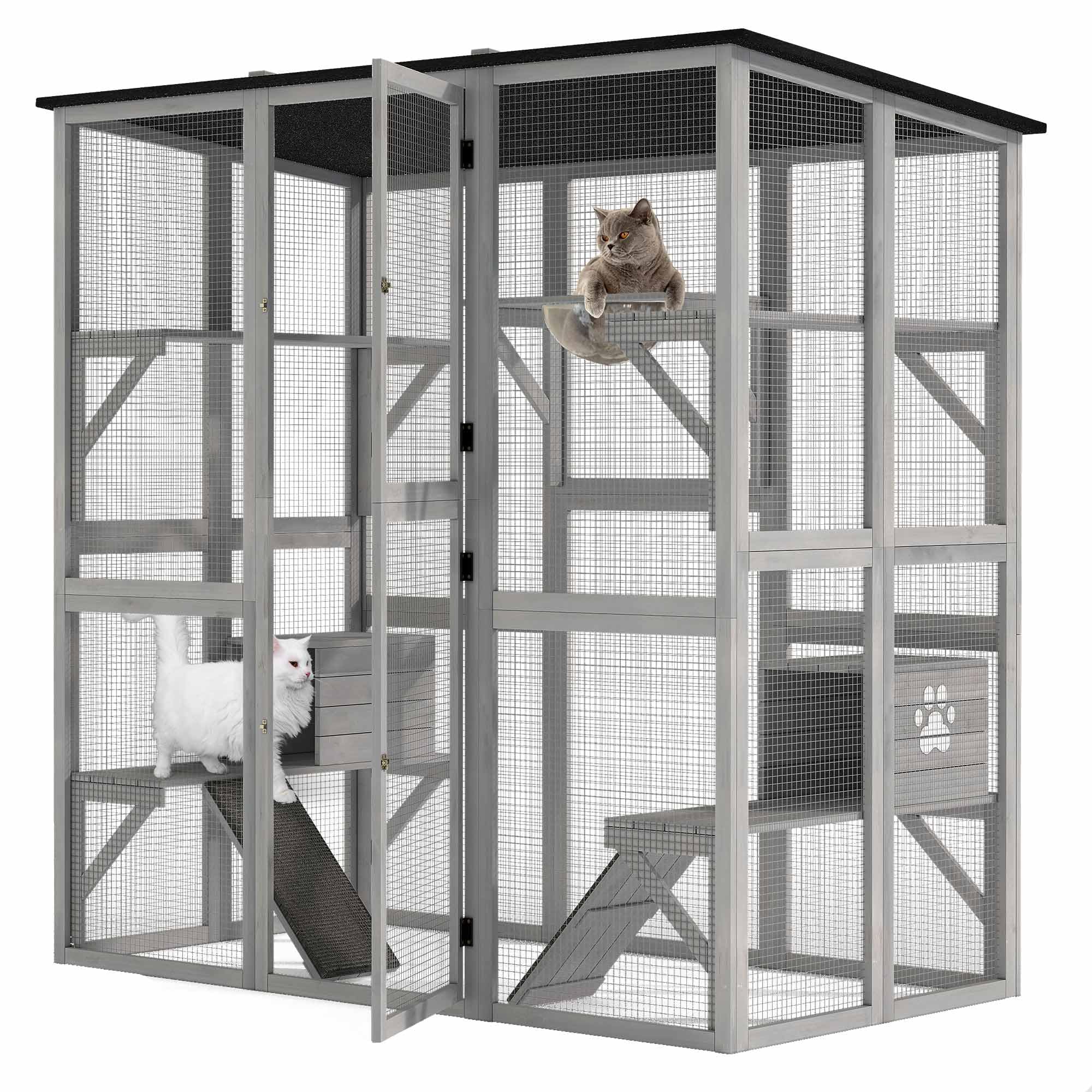 Snapklik.com : DWVO Cat House Outdoor Catio Kitty Enclosure 71" Walk In ...