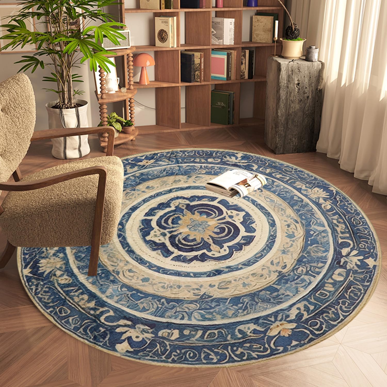 Amazon.com: Leensin Tribal Round Rug 3Ft Small Entryway Round Area Rug ...