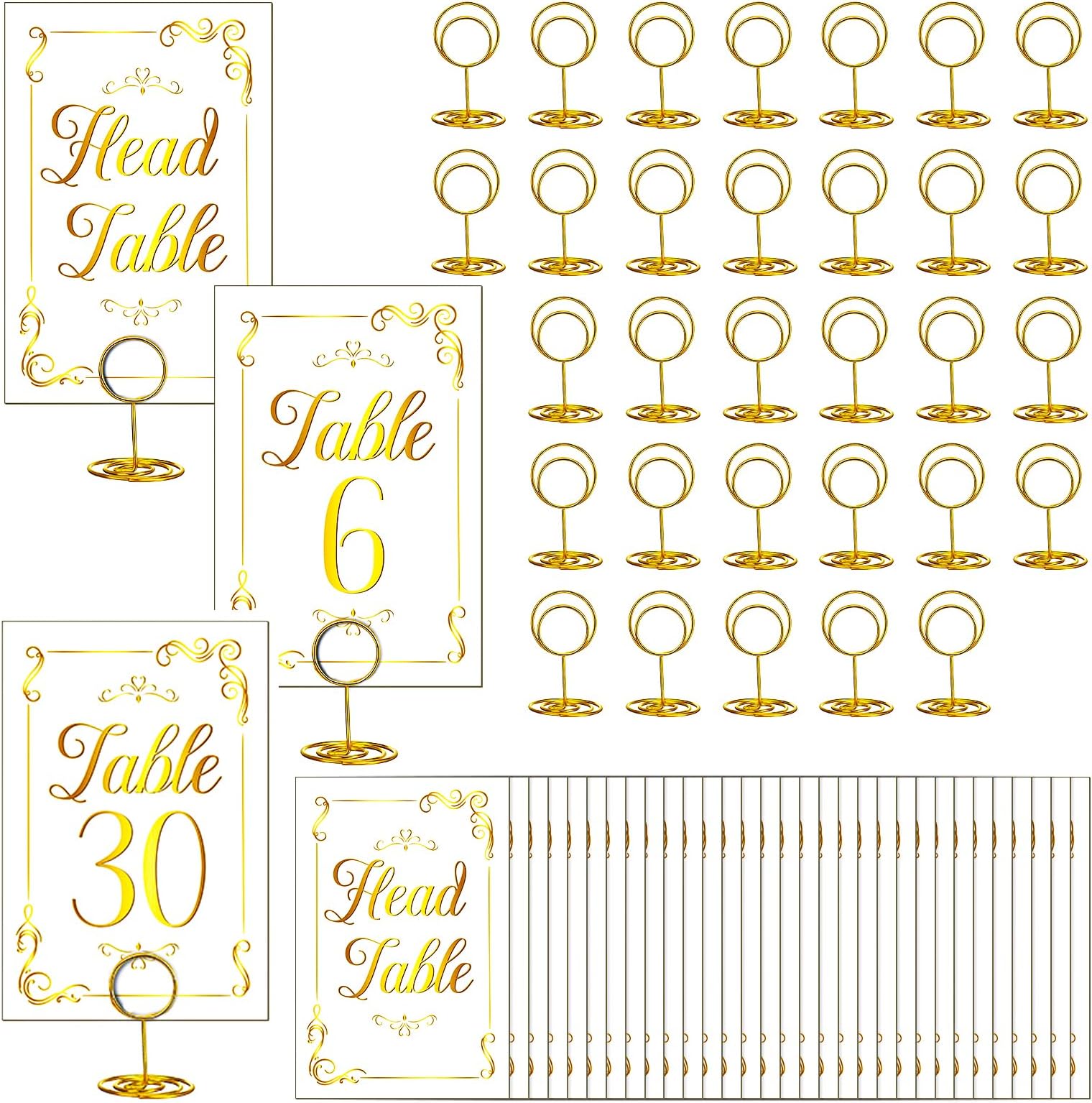 Amazon.com: Thenshop 31 Sets Table Number Cards with Holders, 1-30 ...