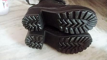 commander shoes Casual Heel Boots for Girls and Women (36, Bold Black ...