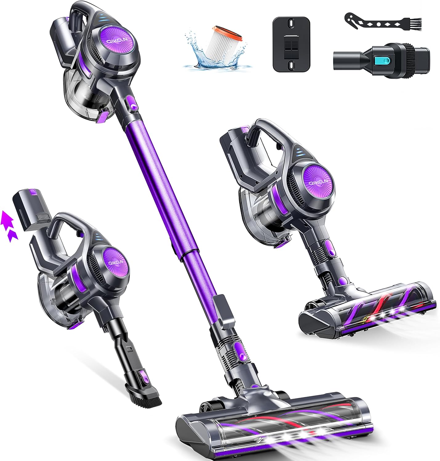 Amazon.com - QikCln Cordless Vacuum Cleaner, Rapid Clean 23 Kpa ...