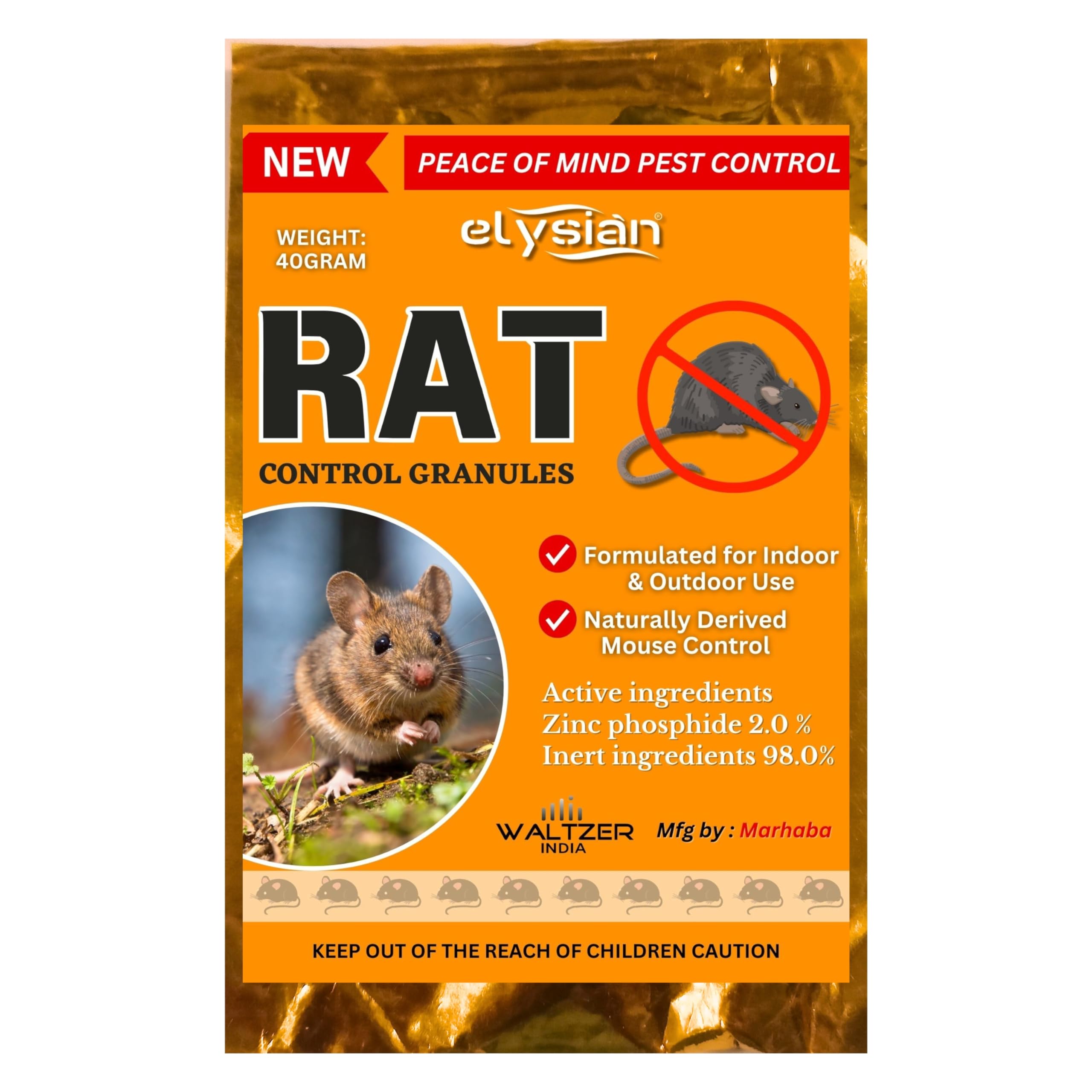Elysian 40 Gram Rat Granules 1 PC Mouse Control Amazing Effect for Home ...
