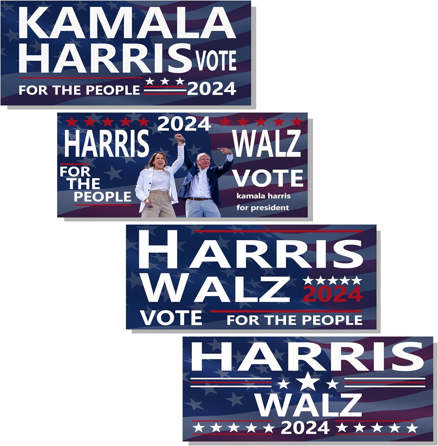 Amazon.com: Harris Waltz 2024 Bumper Sticker Magnets 8” x 4” Kamala ...