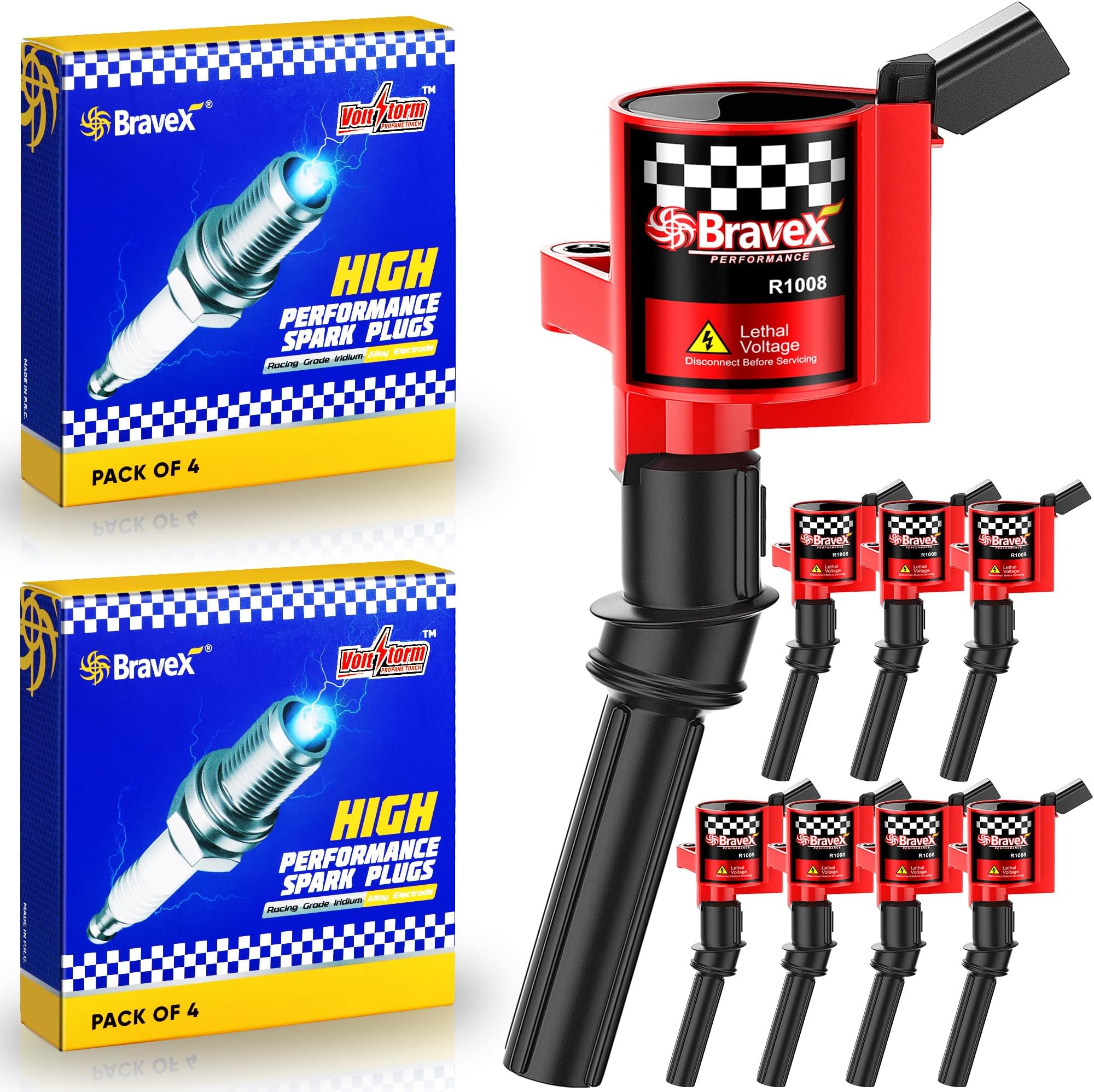 Bravex Ignition Coil Pack & Spark Plug SP479 for Ford F-150 F-250 4.6L ...