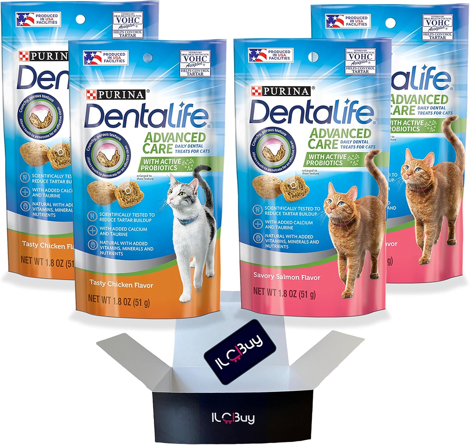 Amazon.com : ILC Buy dentalife Dental Treats for Cats Bundle, 02 Bags (1.8OZ Each) dentalife cat ...