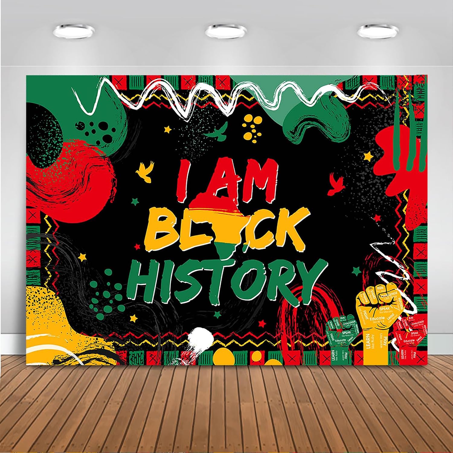 Mocsicka Black History Month Backdrop I am Black History Party ...