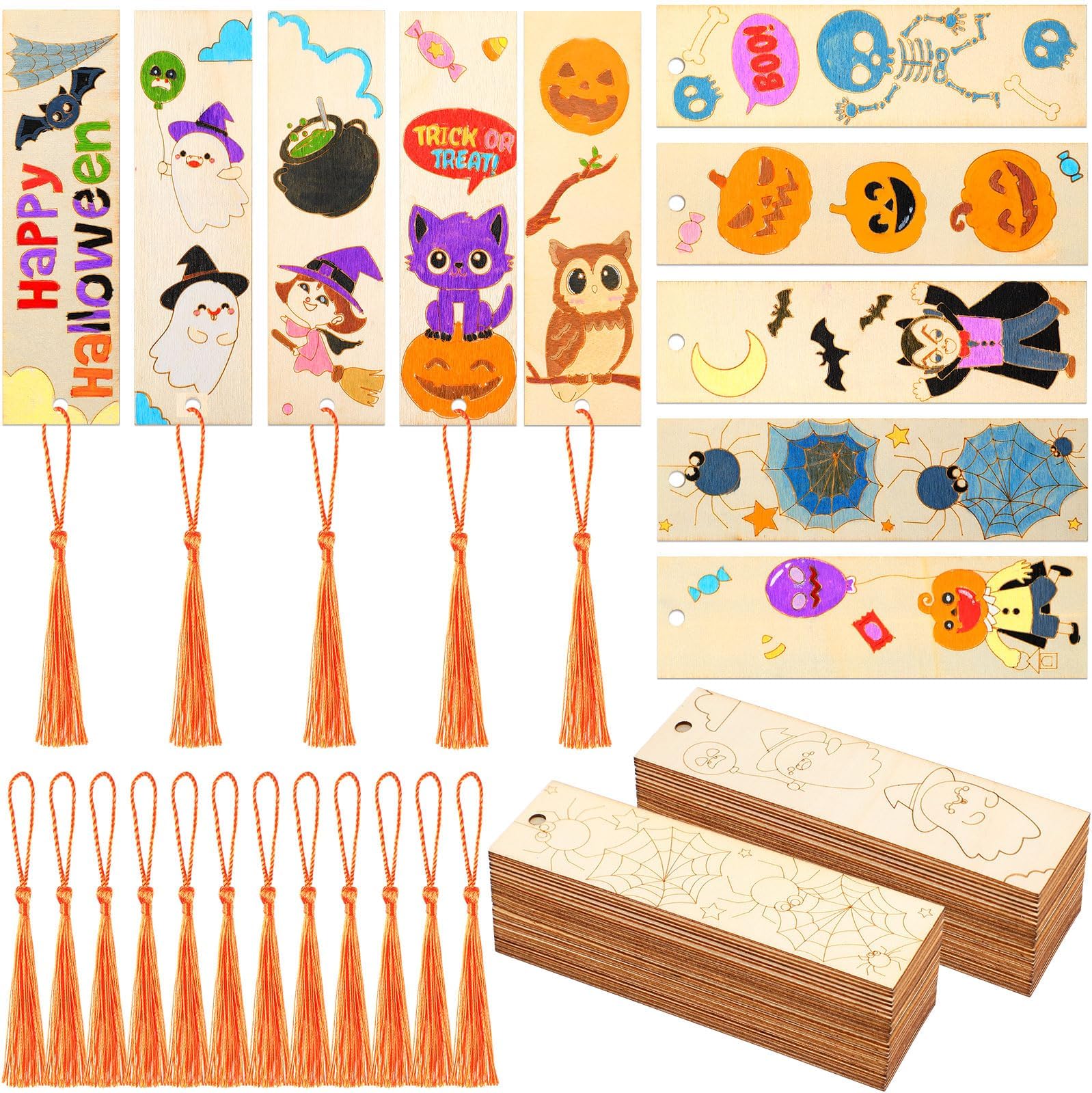 Amazon.com: YoeeJob 60 pcs Halloween Theme Bookmarks Bulk for Kids ...