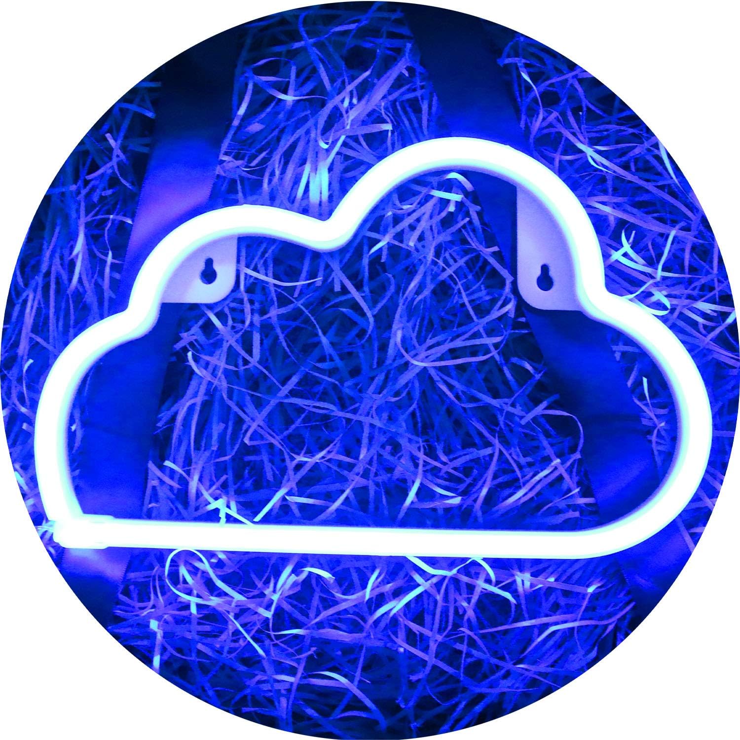 LED Blue Cloud Neon Light, Cute Neon Cloud Sign, Room Decor Battery or ...