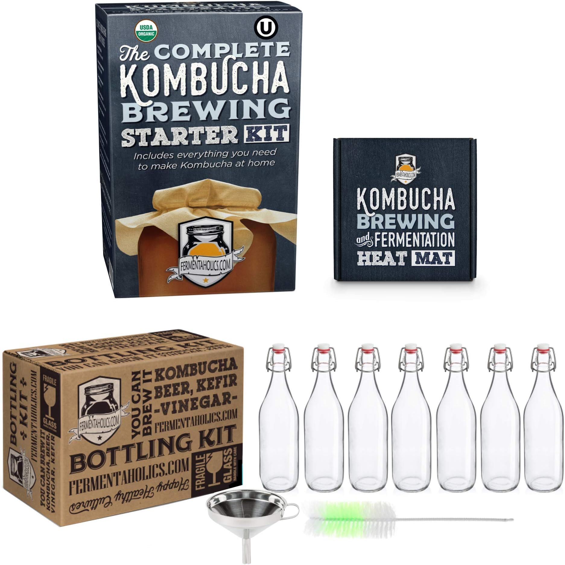 Amazon.com: The Kombucha Shop Organic Kombucha Starter Kit - 1 Gallon ...