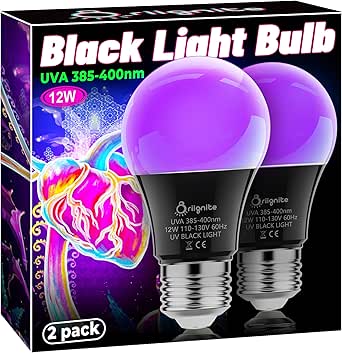 Amazon.com: Black Light Bulbs, 12W LED Black Light Light Bulb for ...