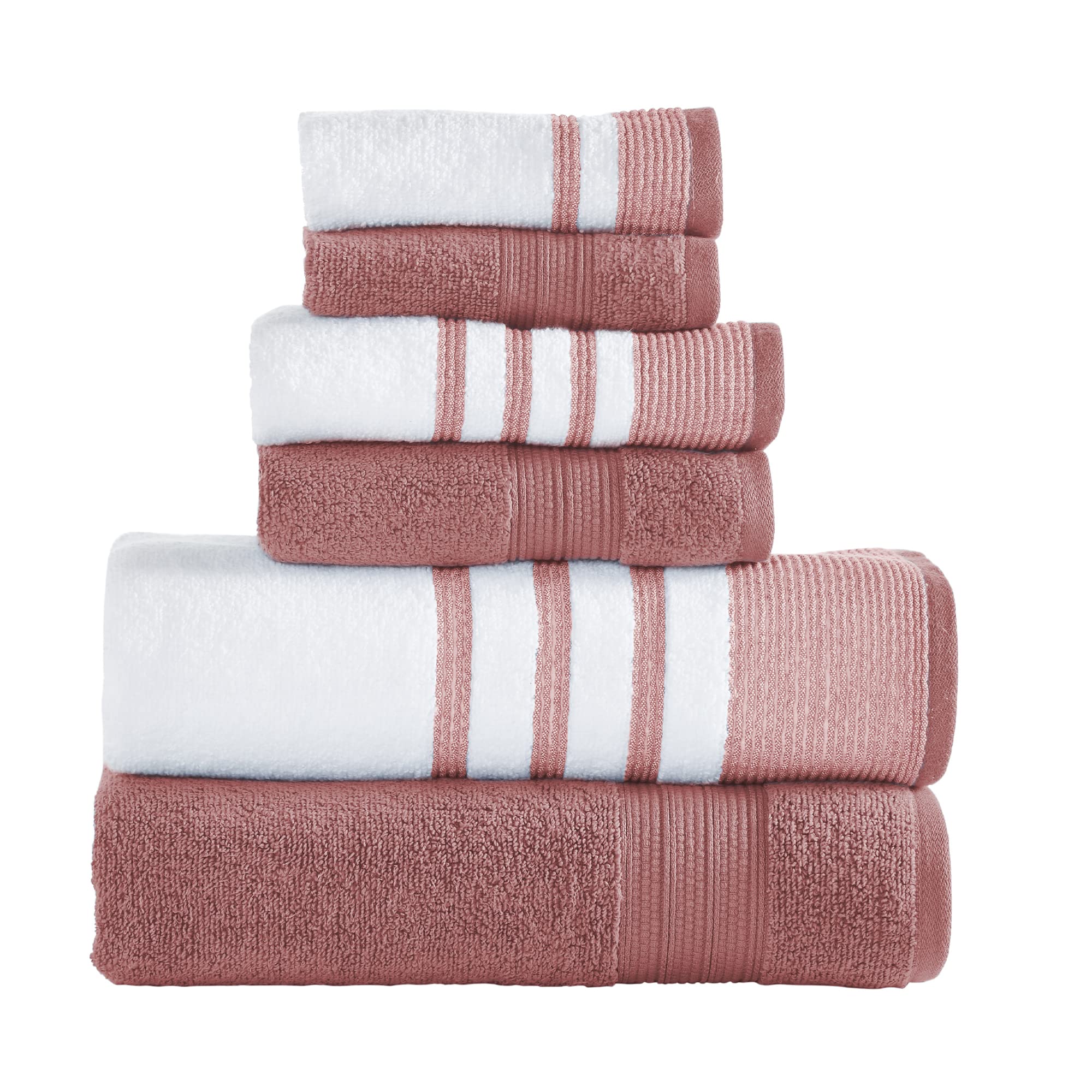 Amazon.com: Modern Threads 6 Piece Set, 2 Bath Towels, 2 Hand Towels, 2 ...