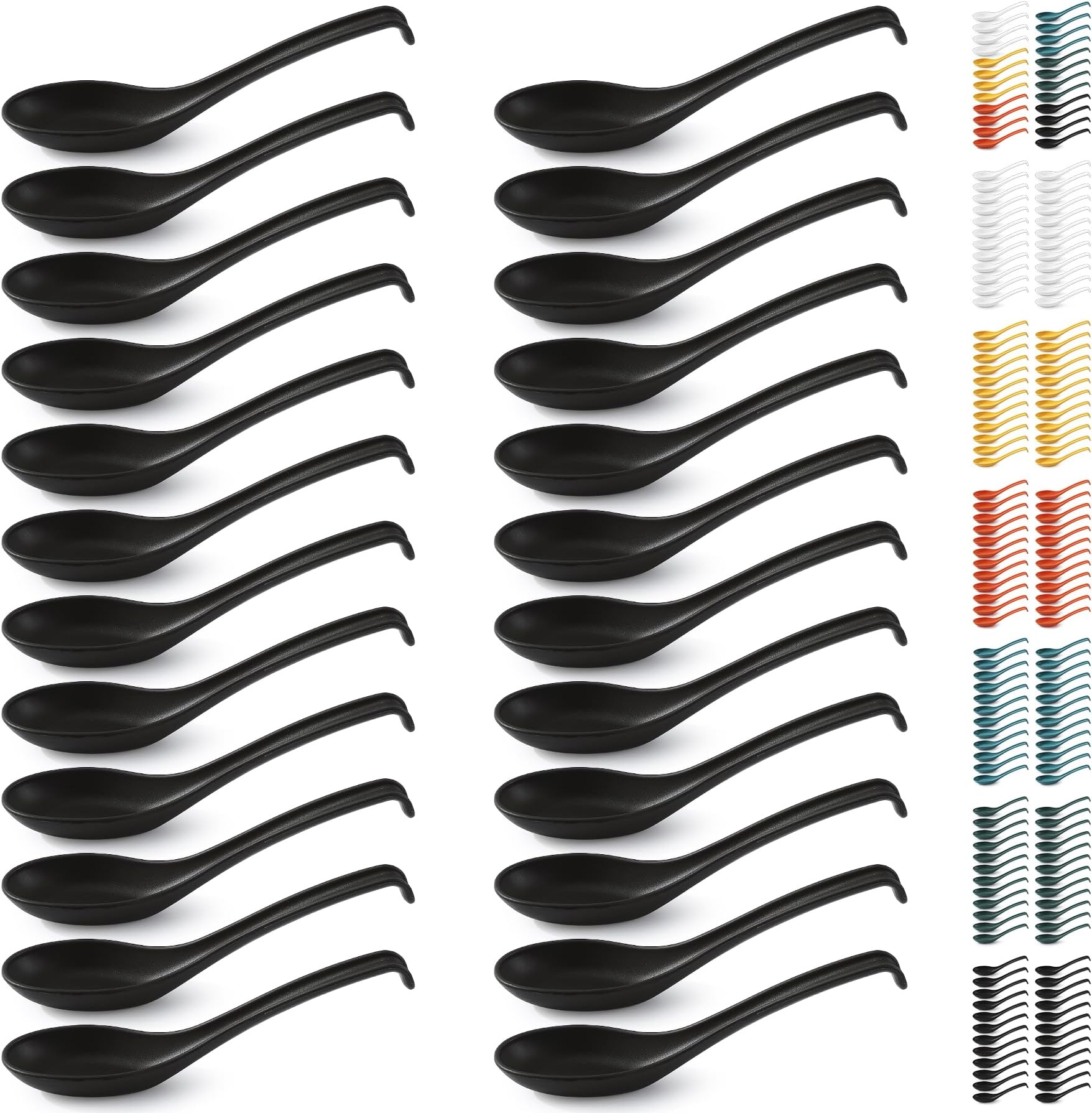 Amazon.com: 100 Pack Disposable Asian Soup Spoons,Chinese Soup Spoons ...