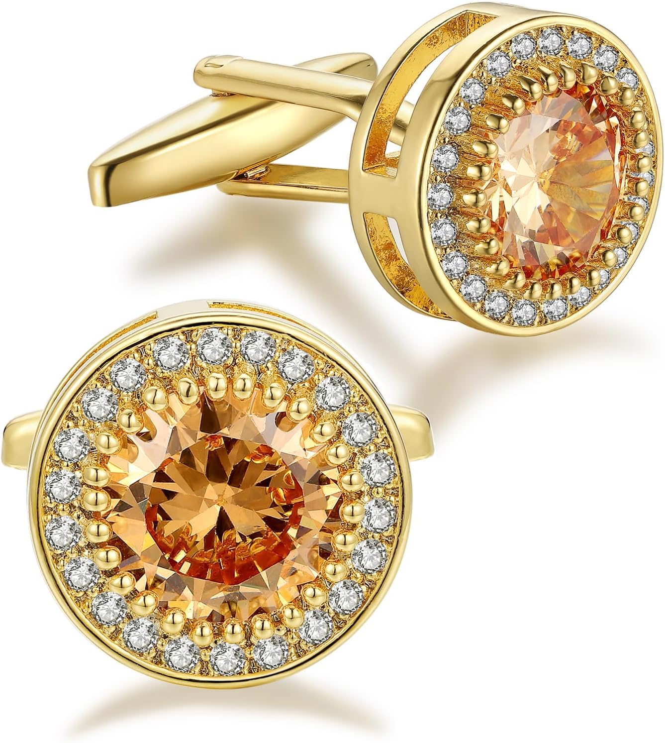 Amazon.com: Crystal Cufflinks for Men CZ Cuff Links Sparkle Diamond ...