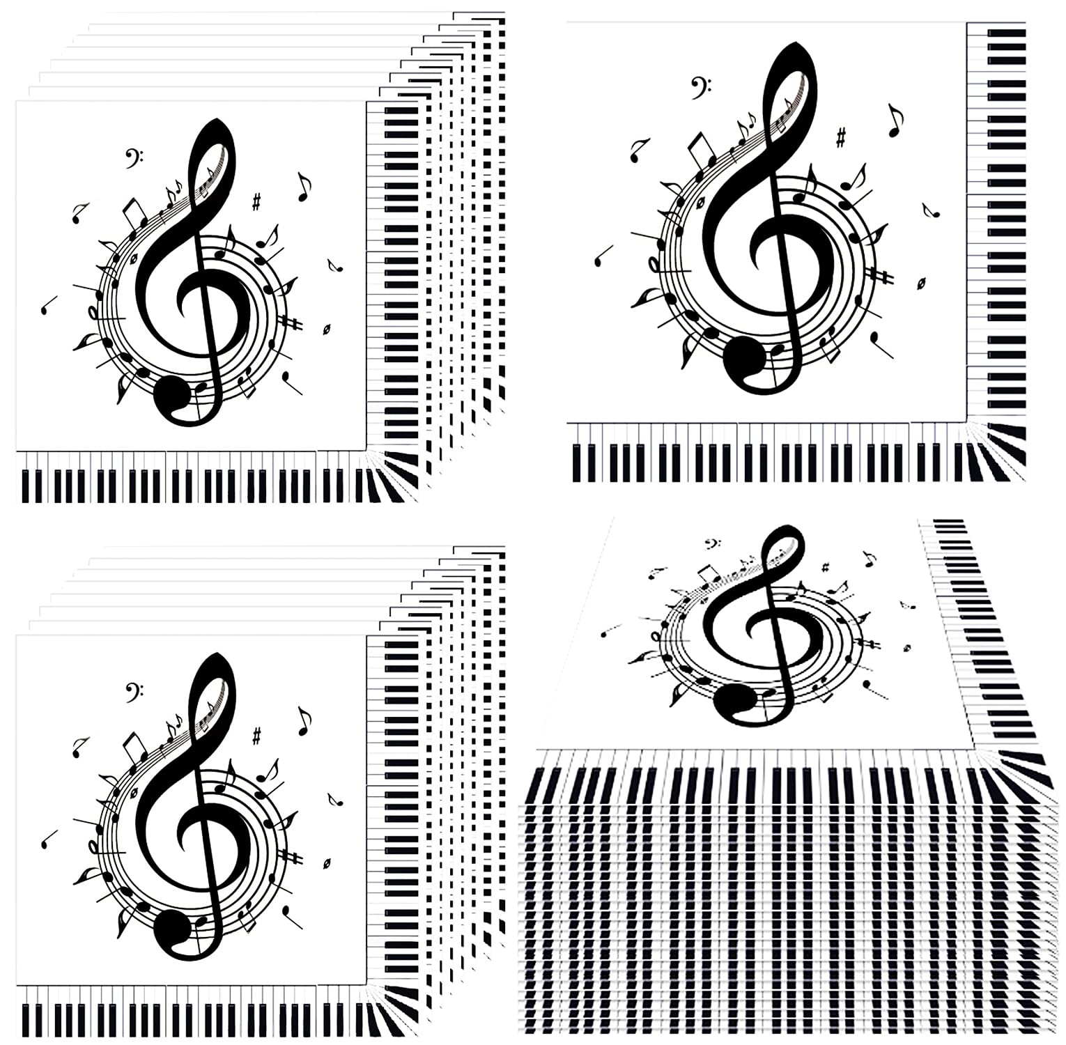 Amazon.com: 100Pcs Music Note Napkins Music Napkins Music Notes Party ...
