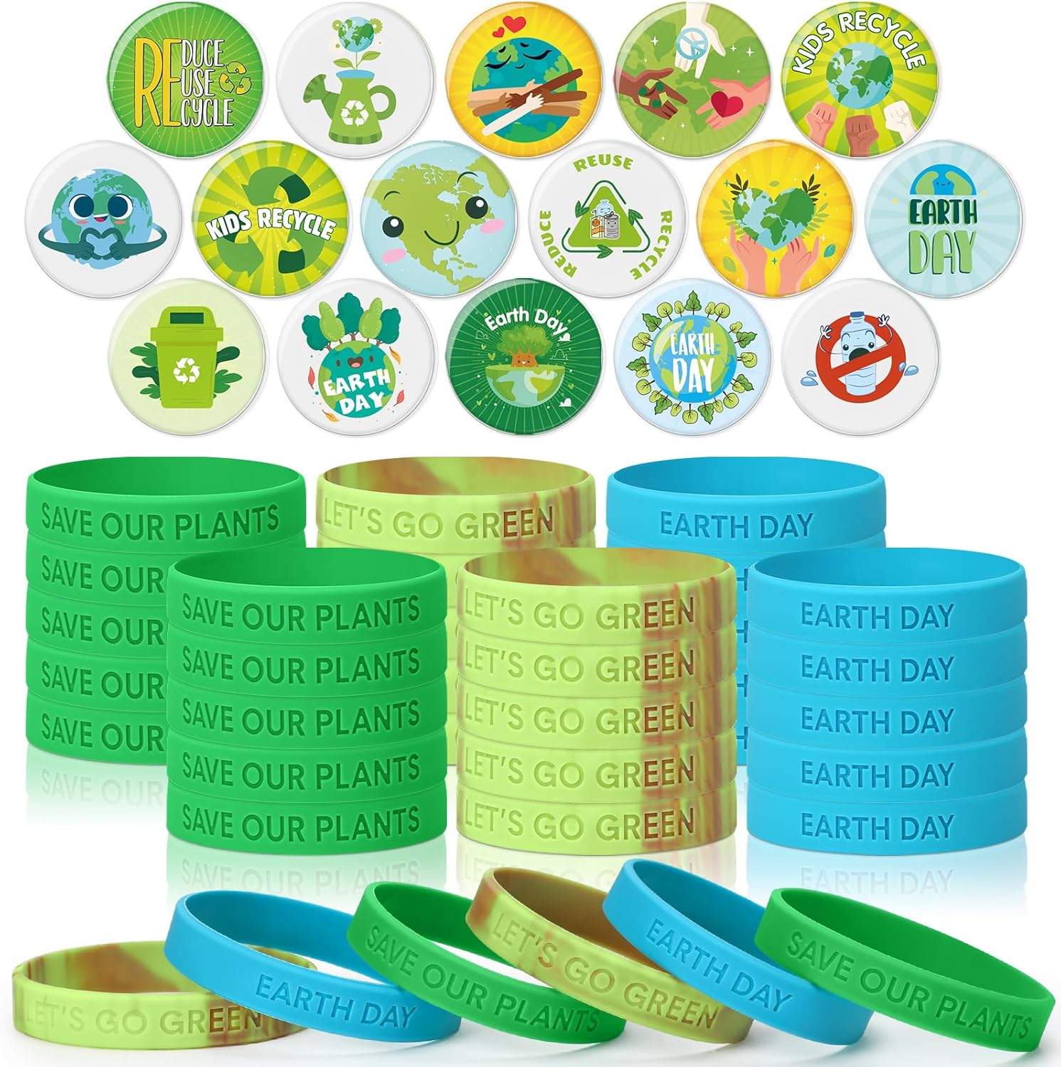 Amazon.com: Misdary 96 Pcs Earth Day Party Favors Include 48 Pcs Earth ...