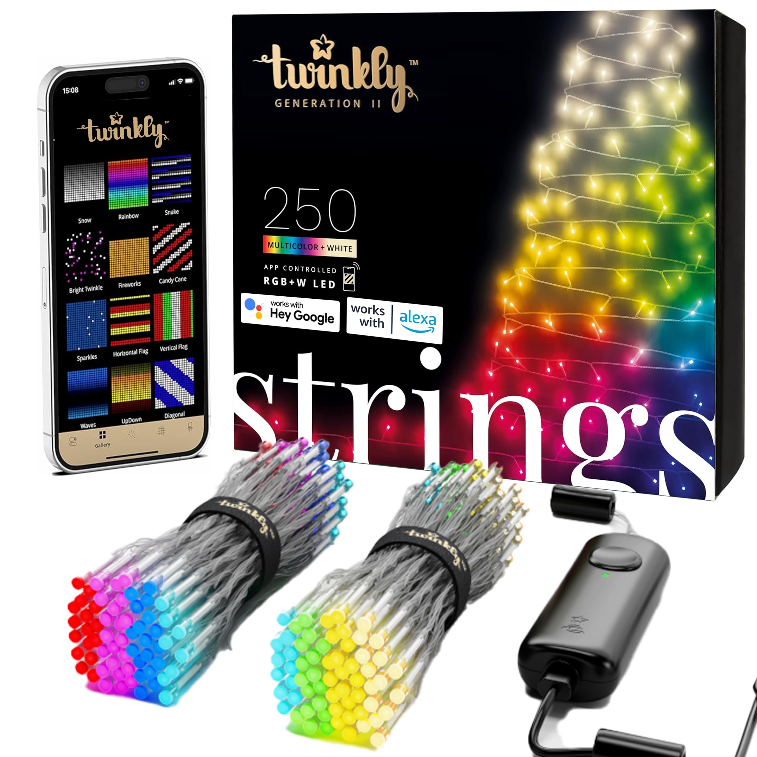 Snapklik.com : Twinkly App-Controlled 65.6ft LED Christmas Lights For Tree