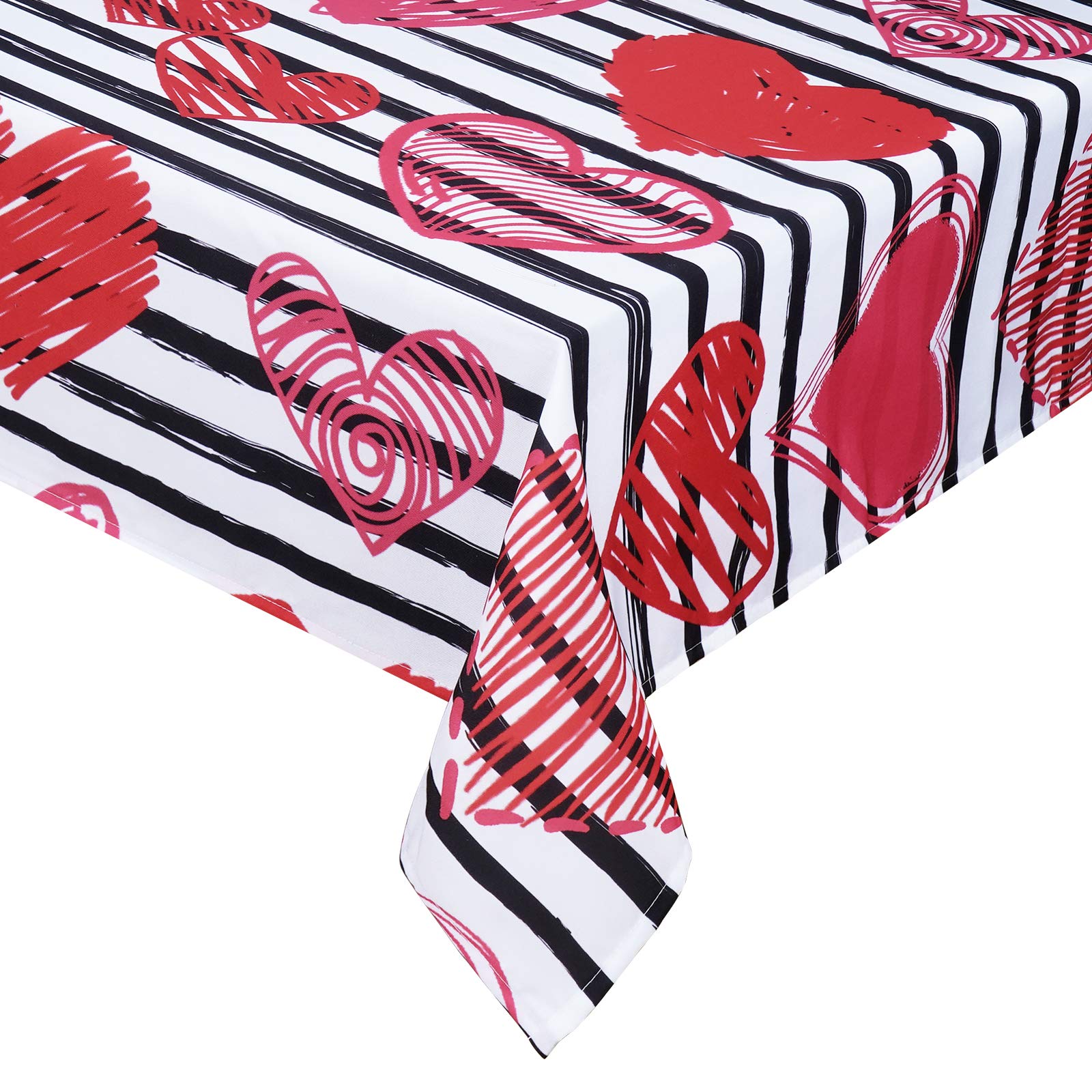 Amazon.com: ASPMIZ Valentine's Day Tablecloth, Red Love Heart Table ...