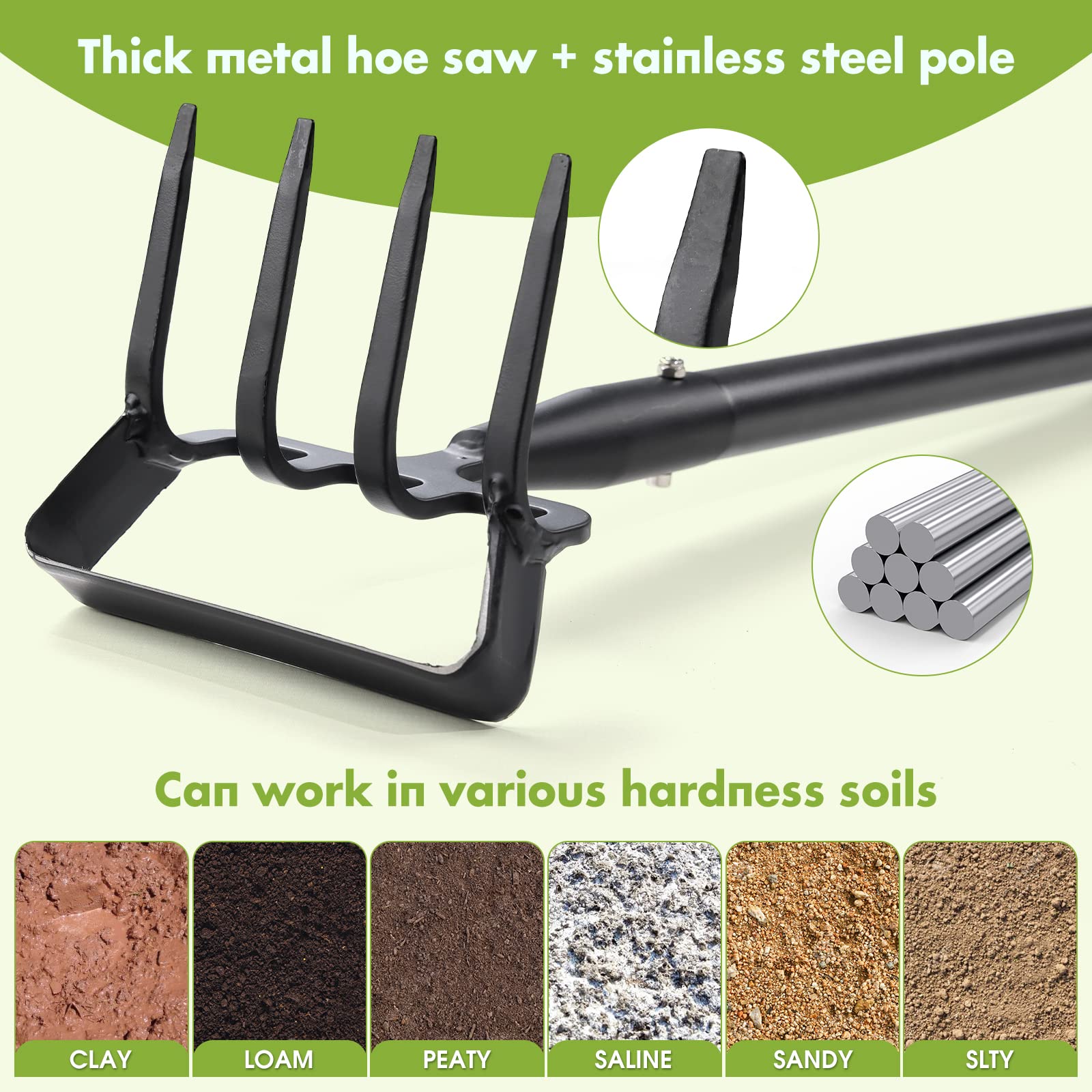 Snapklik.com : Hoe Garden Tool For Weeding,Stirrup Hoe And 4 Tines Rake ...