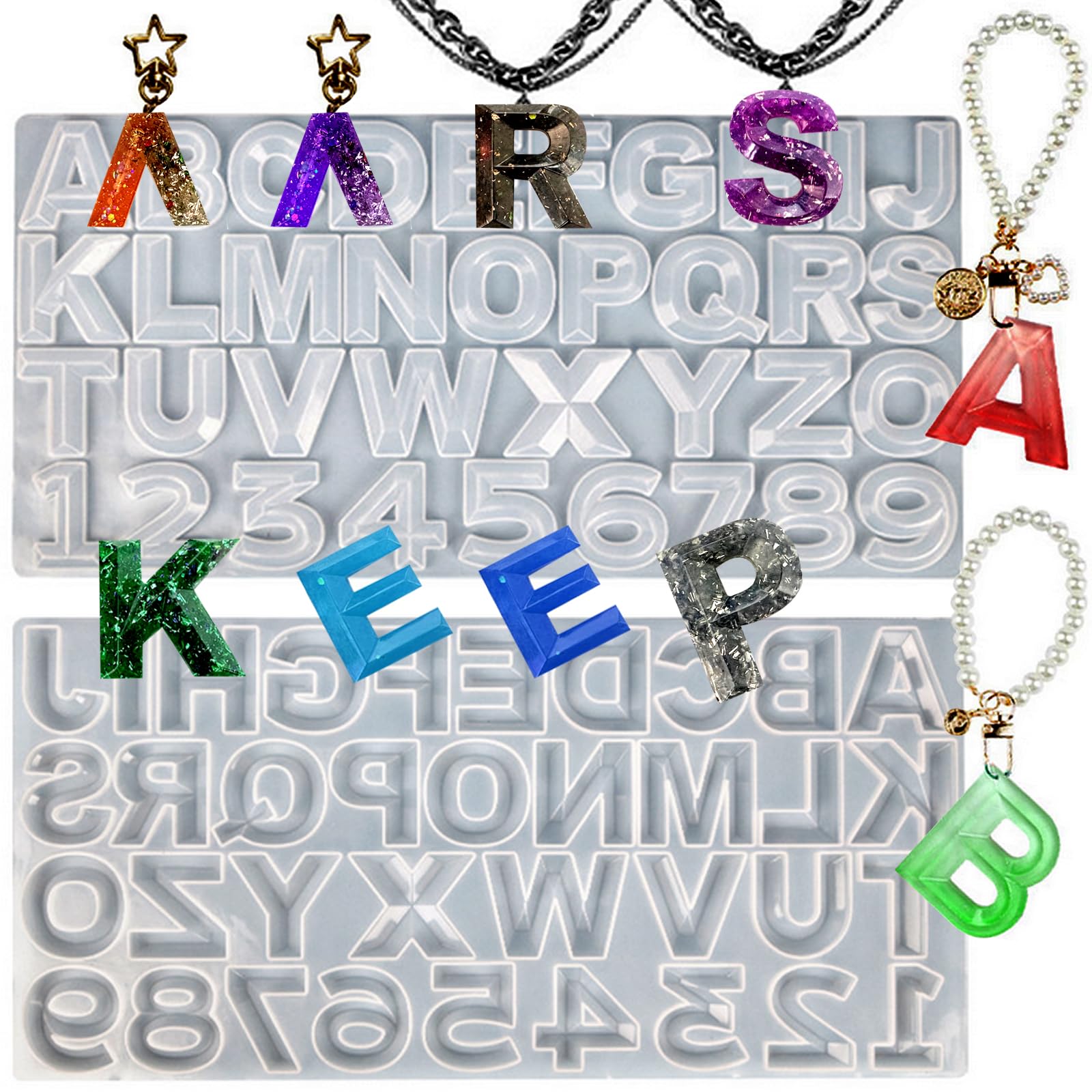 Amazon.com: ZQYSIING Silicone Alphabet Resin Molds, Letter Silicone ...