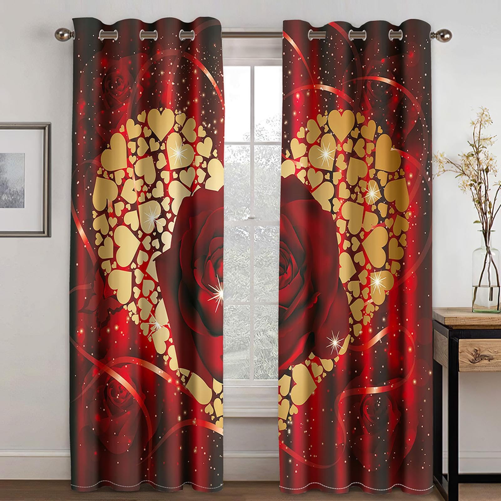 Incredible Red Window Curtains Design Ideas
