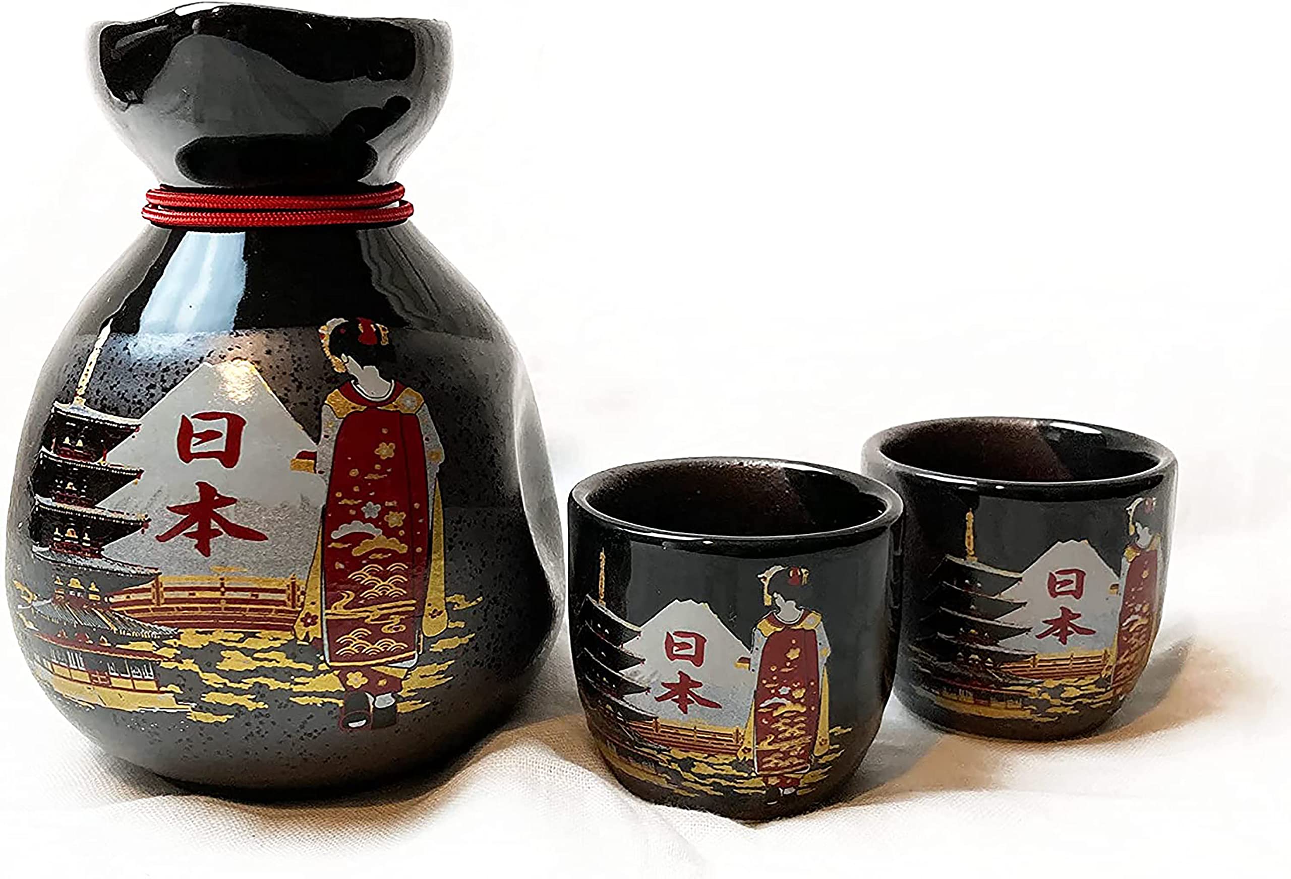 Buy MAIKO and Five-storied pagoda Design Japanese Traditional Ceramic ...