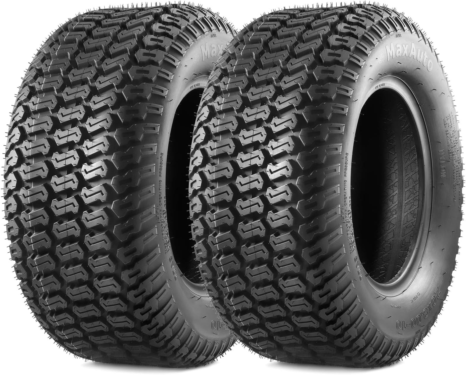 Amazon.com: MaxAuto Fox V2 20x8.00-10 Lawn Mower Tire,20x8x10nhs Turf ...