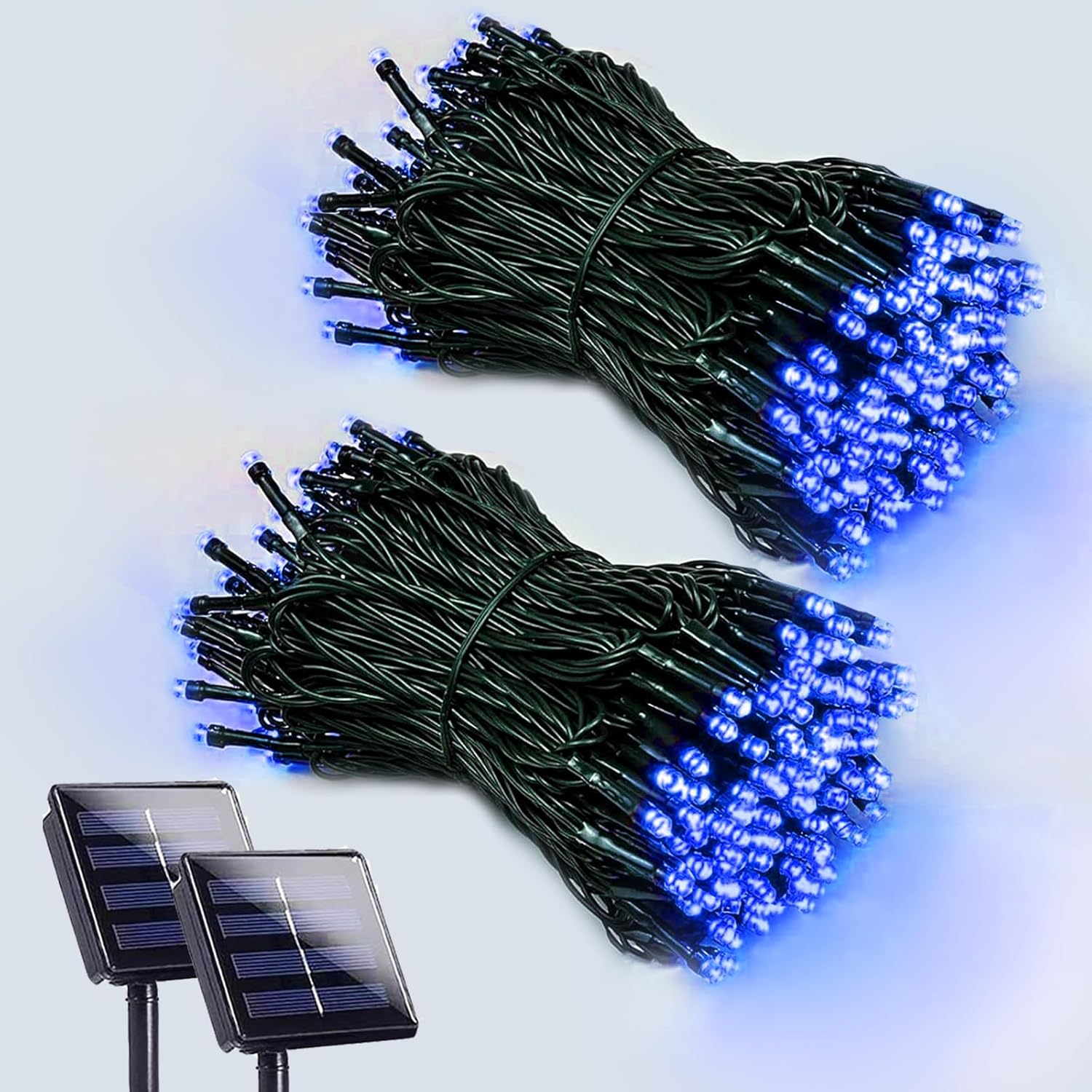 2 Pack 200 LED Solar String Lights Outdoor, Solar Christmas Lights with ...