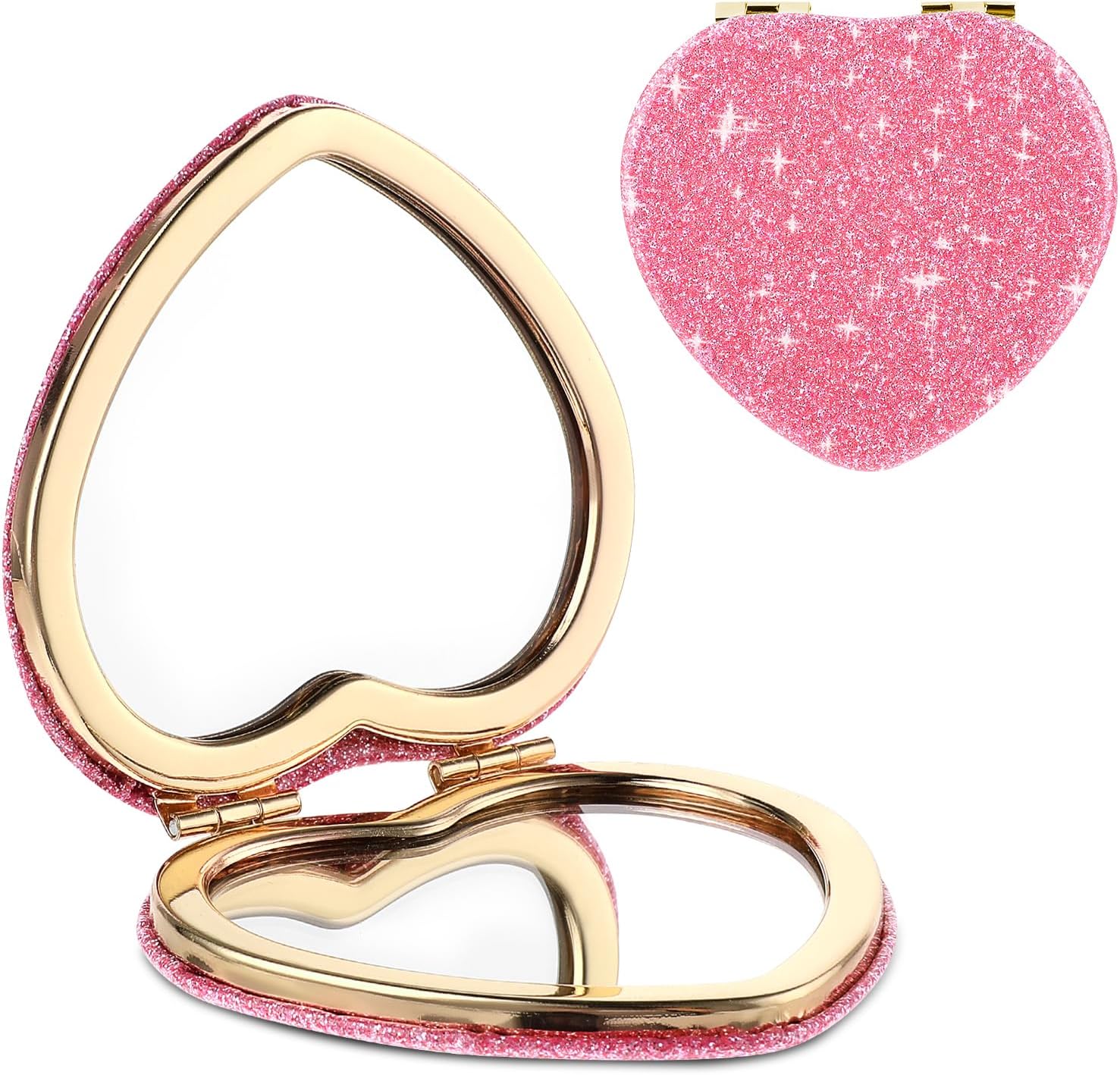 Amazon.com: Dimeho Compact Folding Mirror Heart Shaped Magnifying Mini ...
