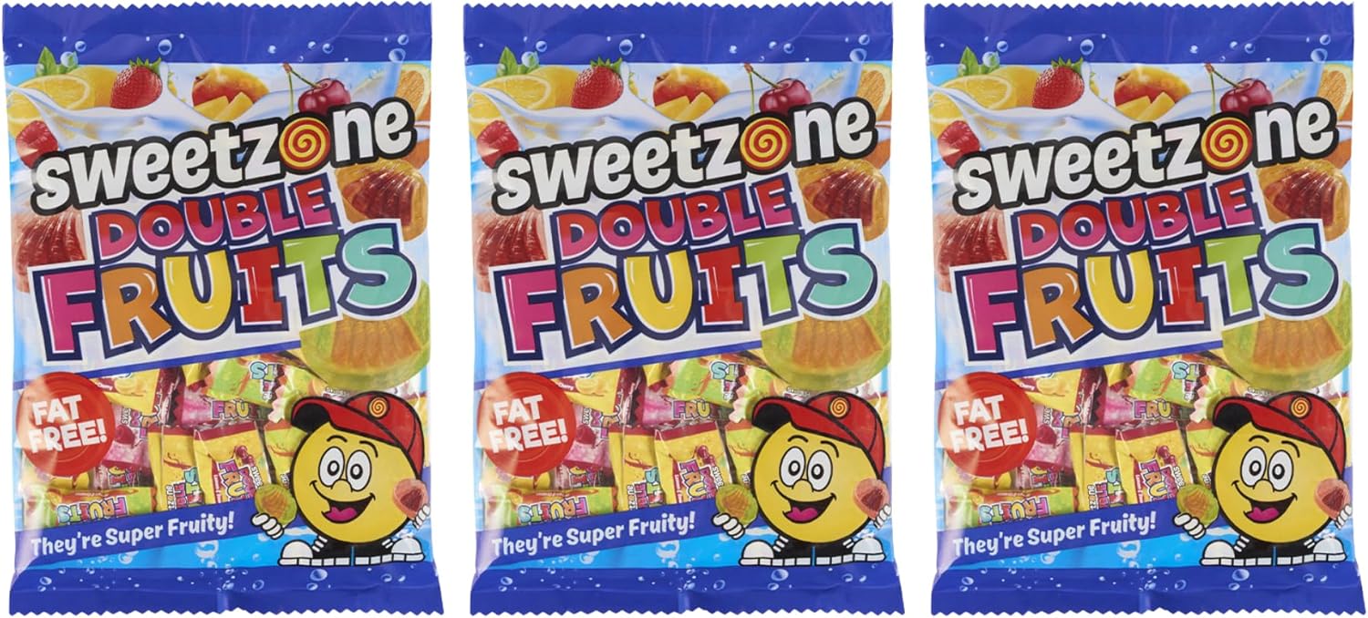 Sweetzone Double Fruits - 180g Bags Pack of 3 - Halal Sweets Fruit ...