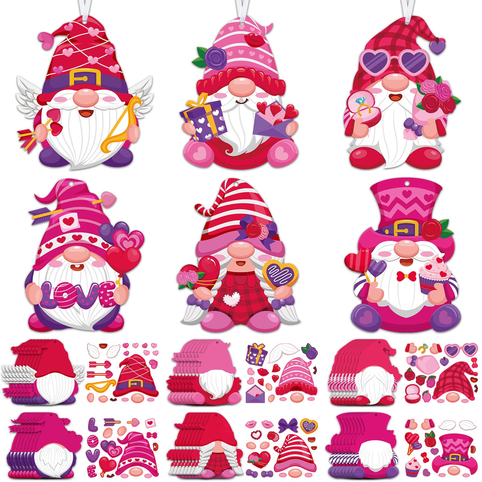 Amazon.com: Chiisong 48 Pcs Valentine's Day Craft Kits DIY Valentine's ...