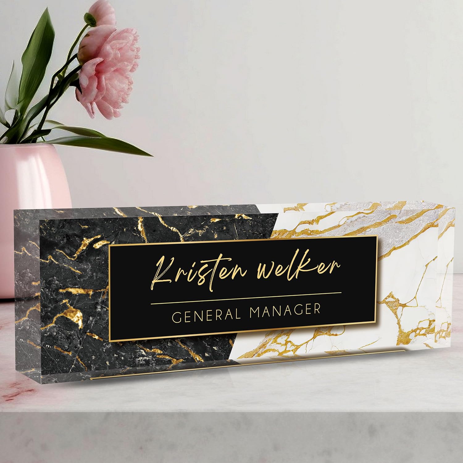 Amazon.com: Name Plate for Desk, Desk Name Plate Personalized Acrylic ...