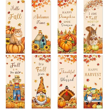 Amazon.com: YoeeJob 48 Pcs Cute Fall Bookmarks Bulk for Book Lovers ...