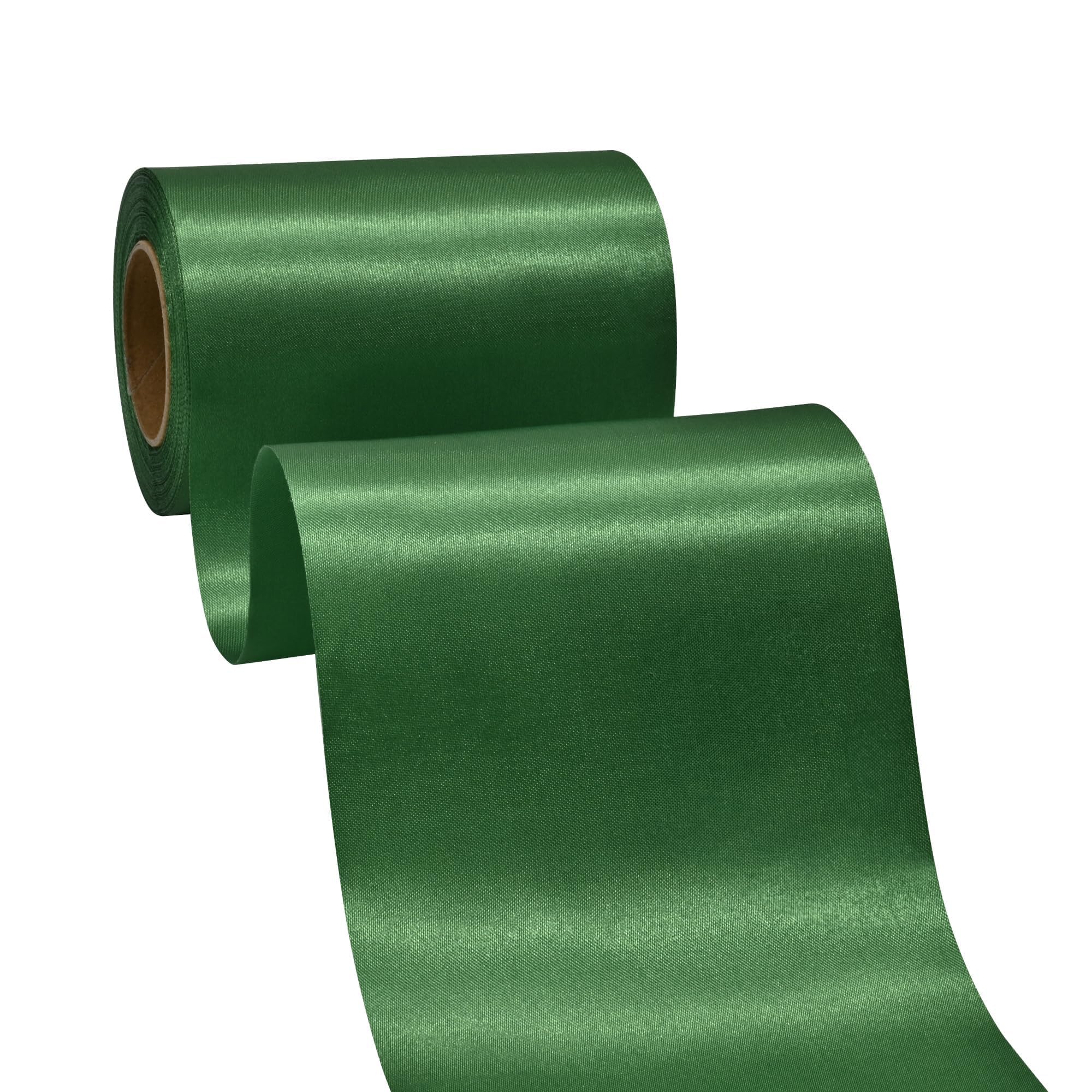 Amazon.com: BVIEAKD Wide Forest Green Satin Ribbon 4 Inch x 25 Yards ...