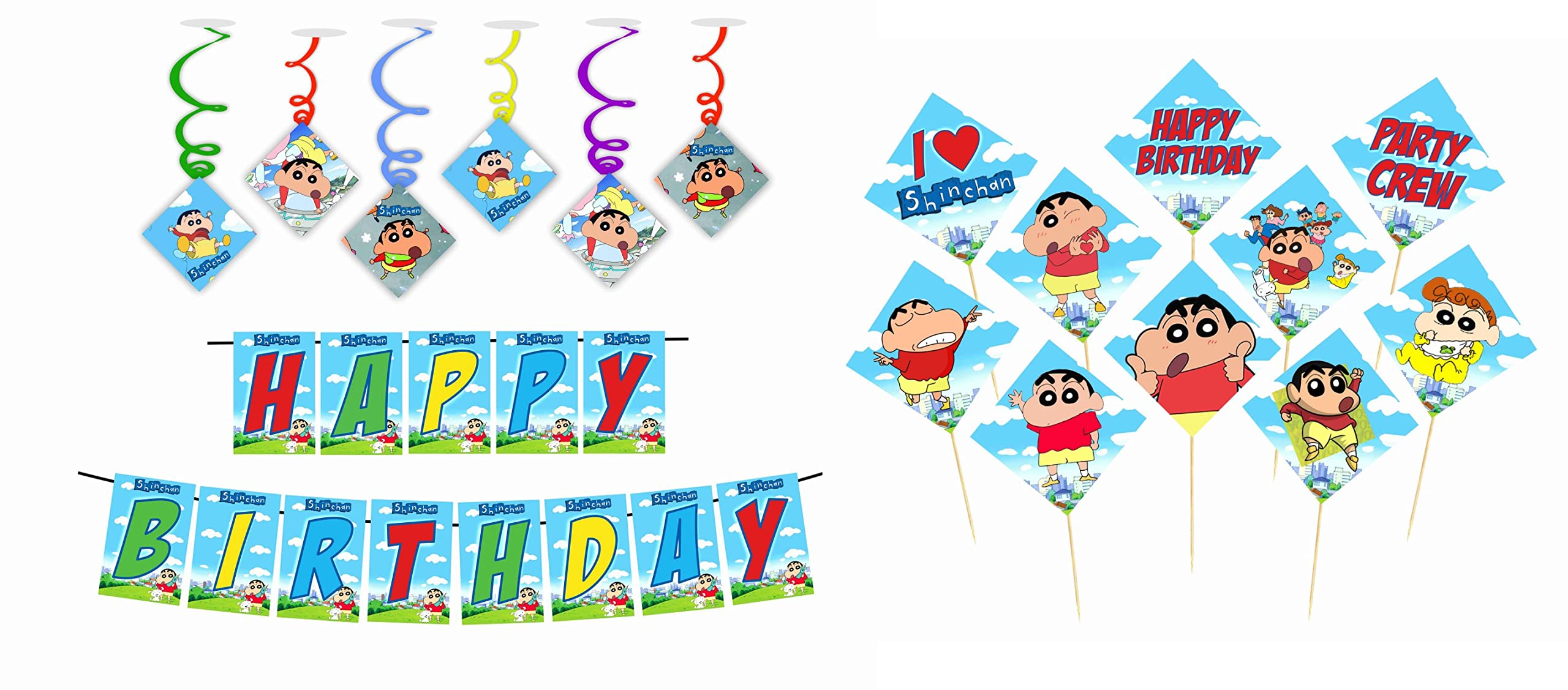 Partyzon Shinchan Theme Props Banner Swirls For Shin Chan Theme ...