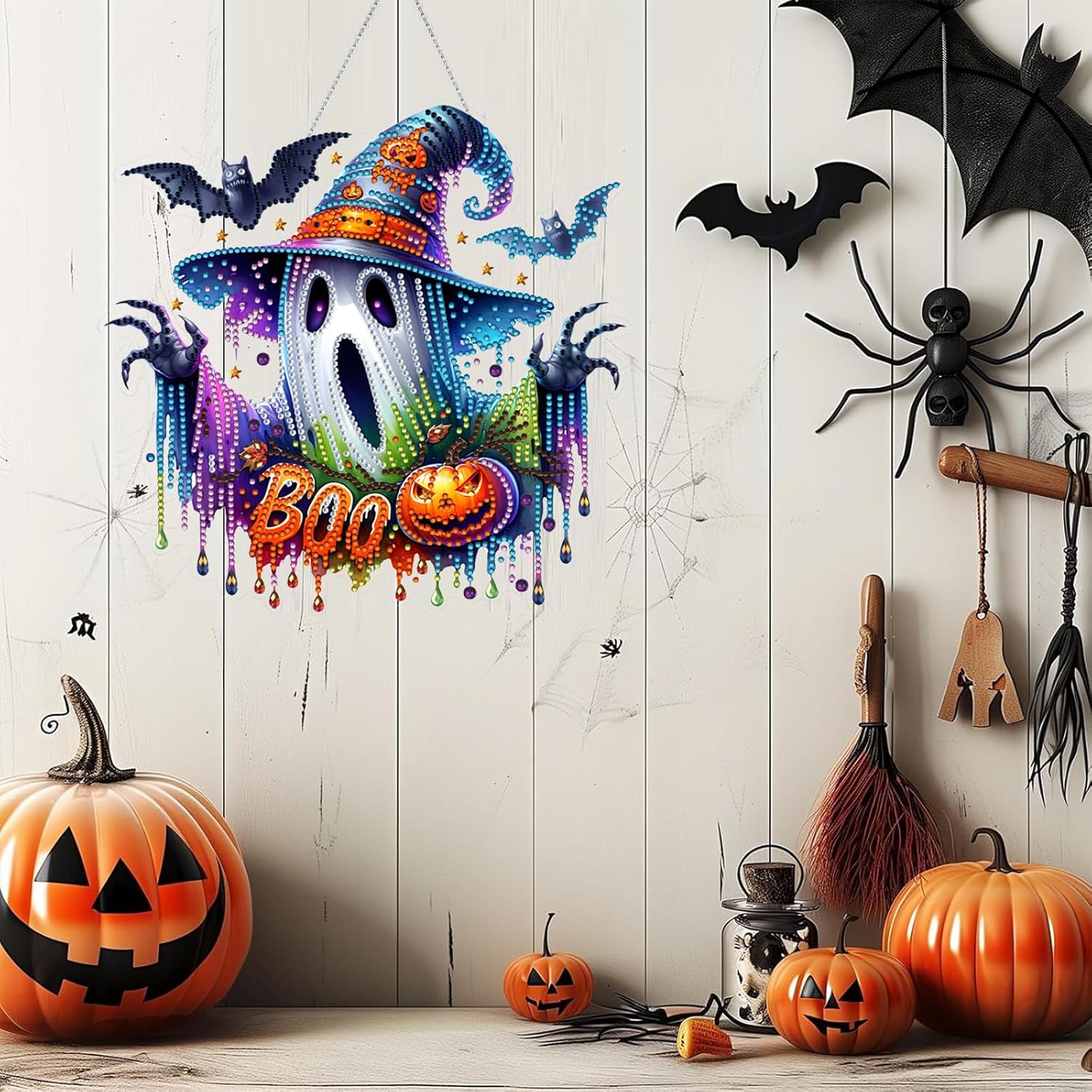 Amazon.com: Halloween Diamond Art Hanging Kits for Adult, Ghost Diamond ...