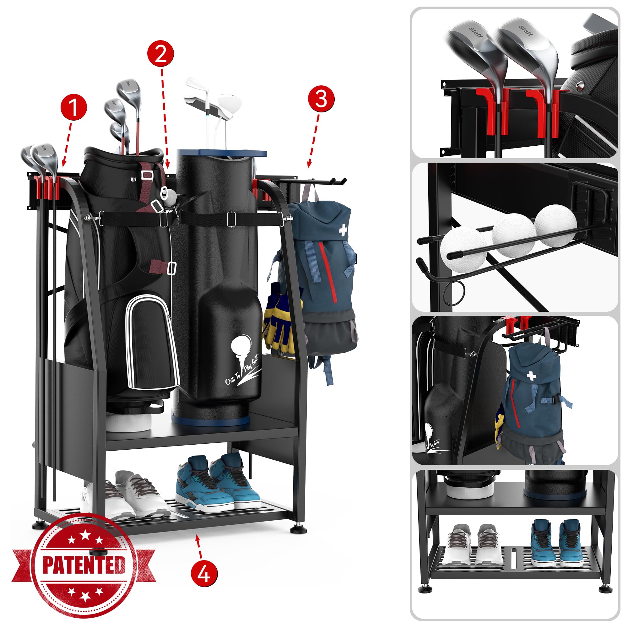 Snapklik.com : Ultrawall Golf Bag Storage Rack For Garage, Golf ...