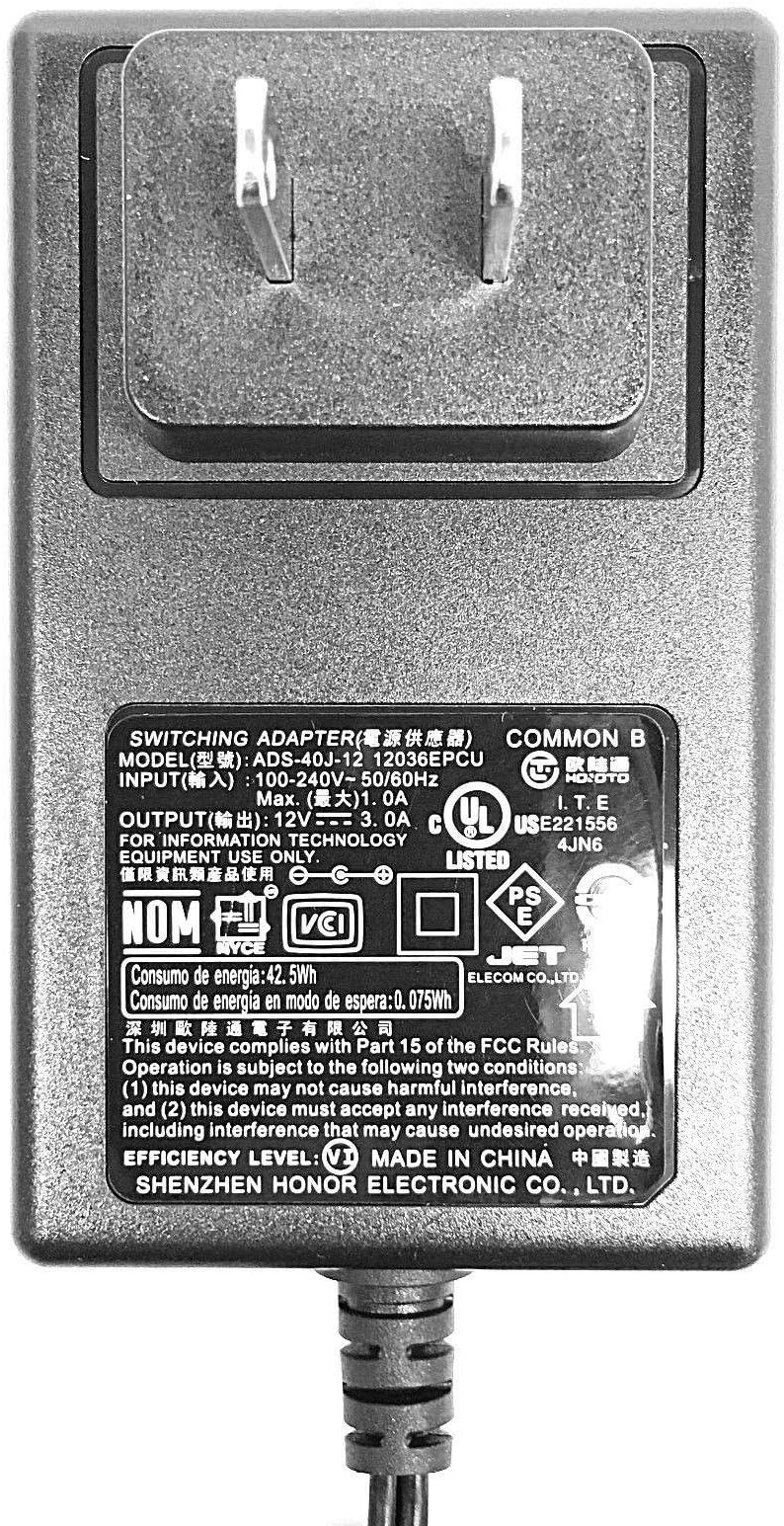 Amazon.com: 12V 3A ADS-40J-12 12036EPCU Honor Electronic AC Adapter ...