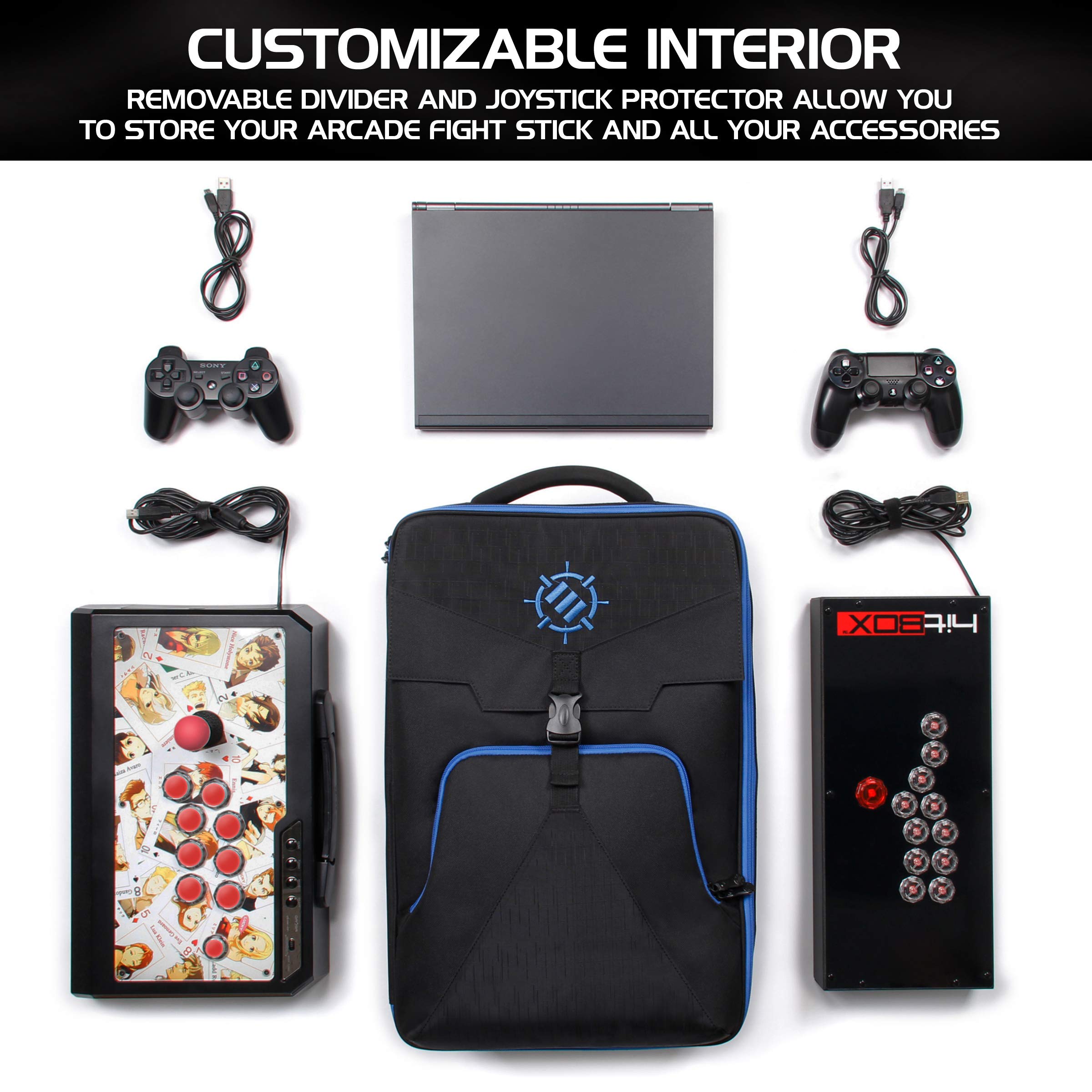 ENHANCE Arcade Fight Stick Backpack Travel Bag - Gaming Joystick ...